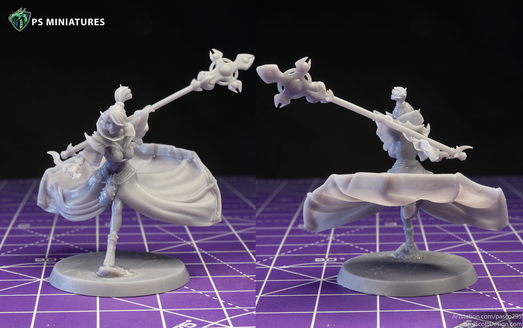 Drow Cleric Bundle - 4 Variants and Pinup Each 3D model 3D printable ...