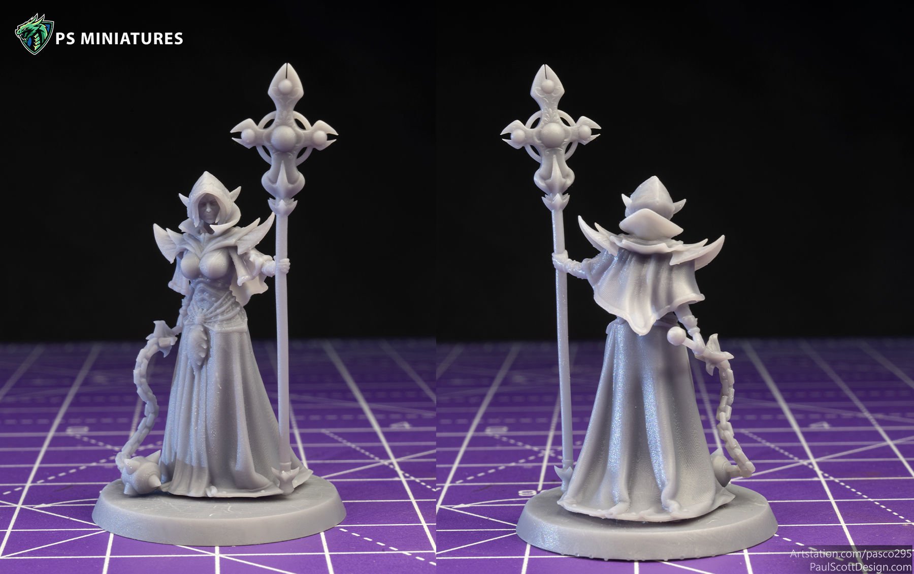 Drow Cleric Bundle - 4 Variants and Pinup Each 3D model 3D printable ...