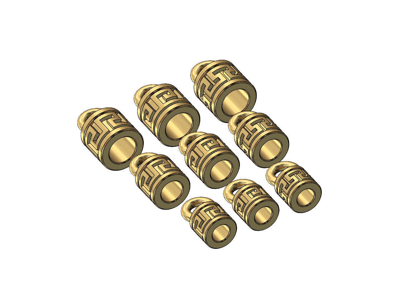 Greek key bracelet end caps 3D model 3D printable | CGTrader
