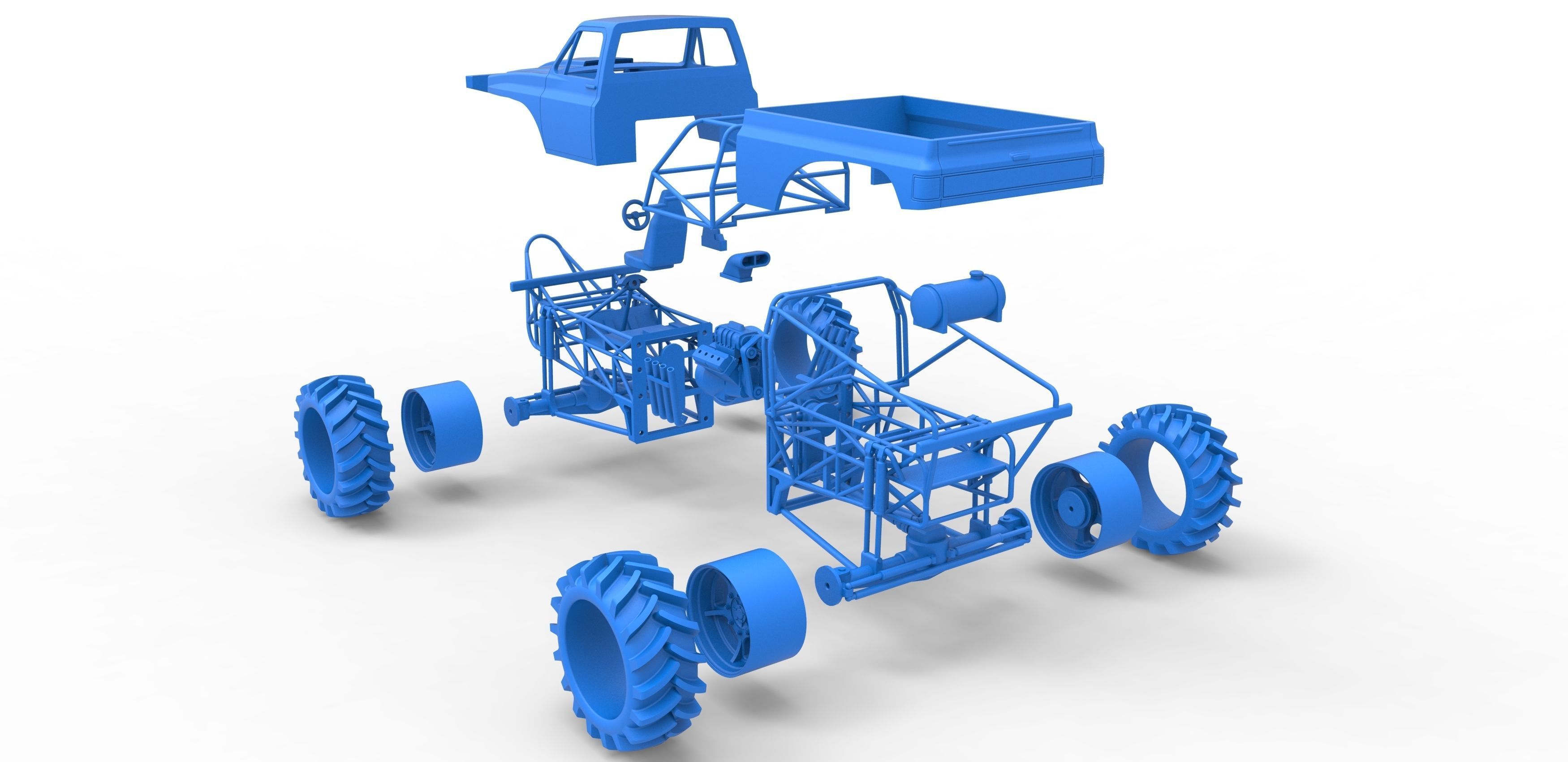 Mud truck Scale 1 to 25 3D model 3D printable | CGTrader