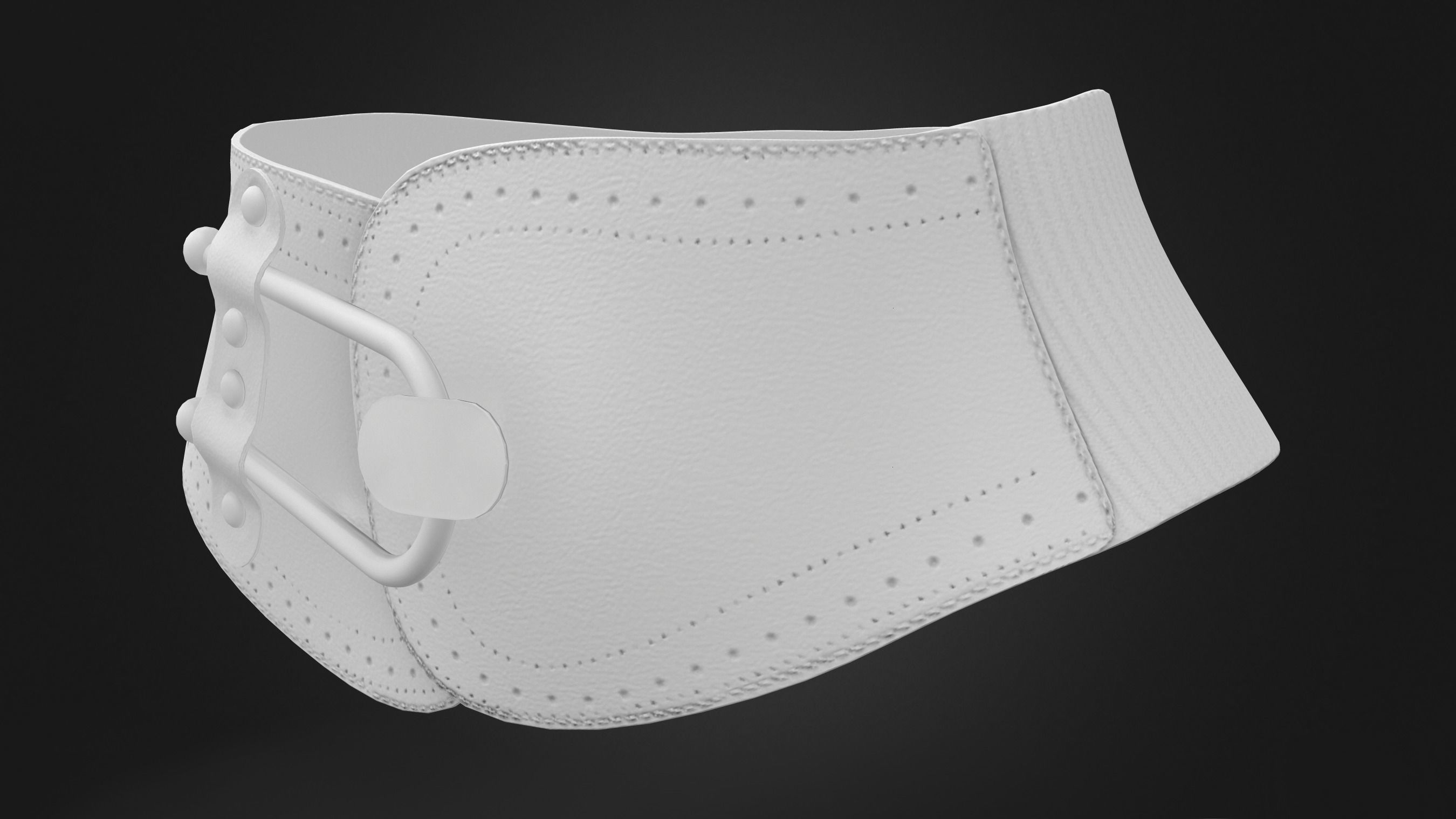 3D model Wide Black Leather Belt With Large Buckle VR / AR / low-poly ...