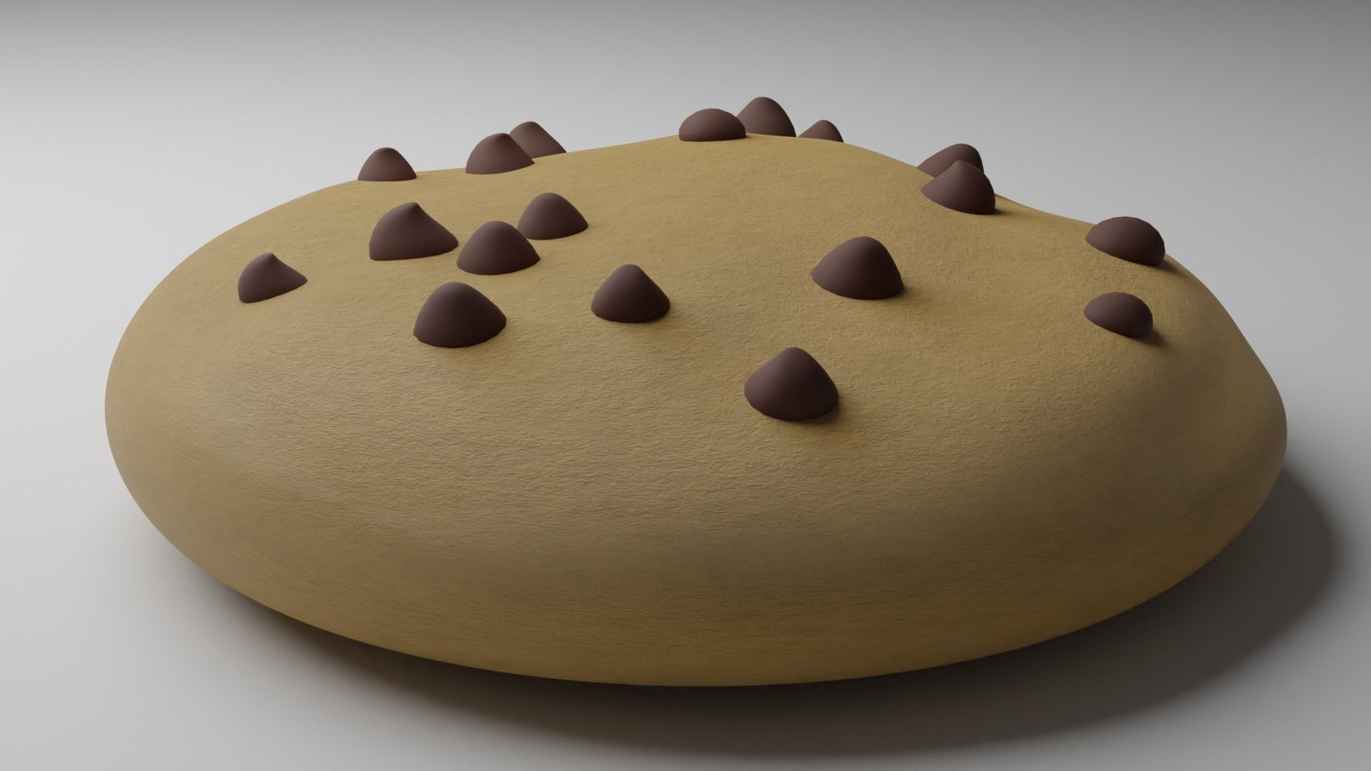 3D model Semi Photo Realistic Cookie with Choco chips VR / AR / low ...