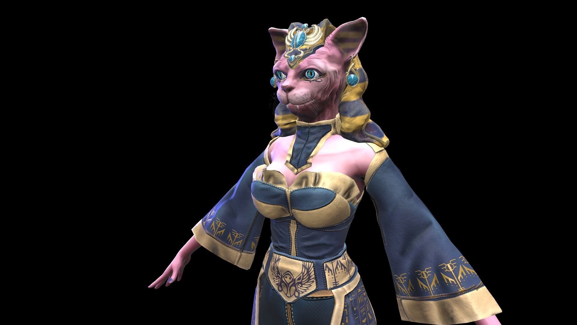 3D model Goddess Cat VR / AR / low-poly | CGTrader