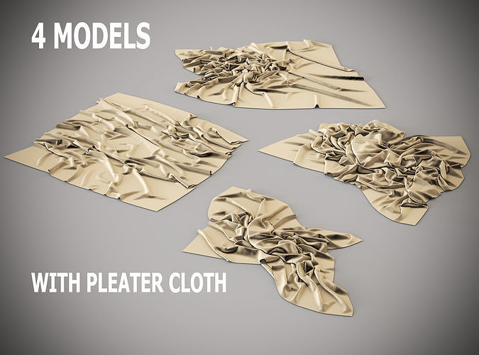 3D model 4 Models with pleated cloth VR / AR / low-poly | CGTrader