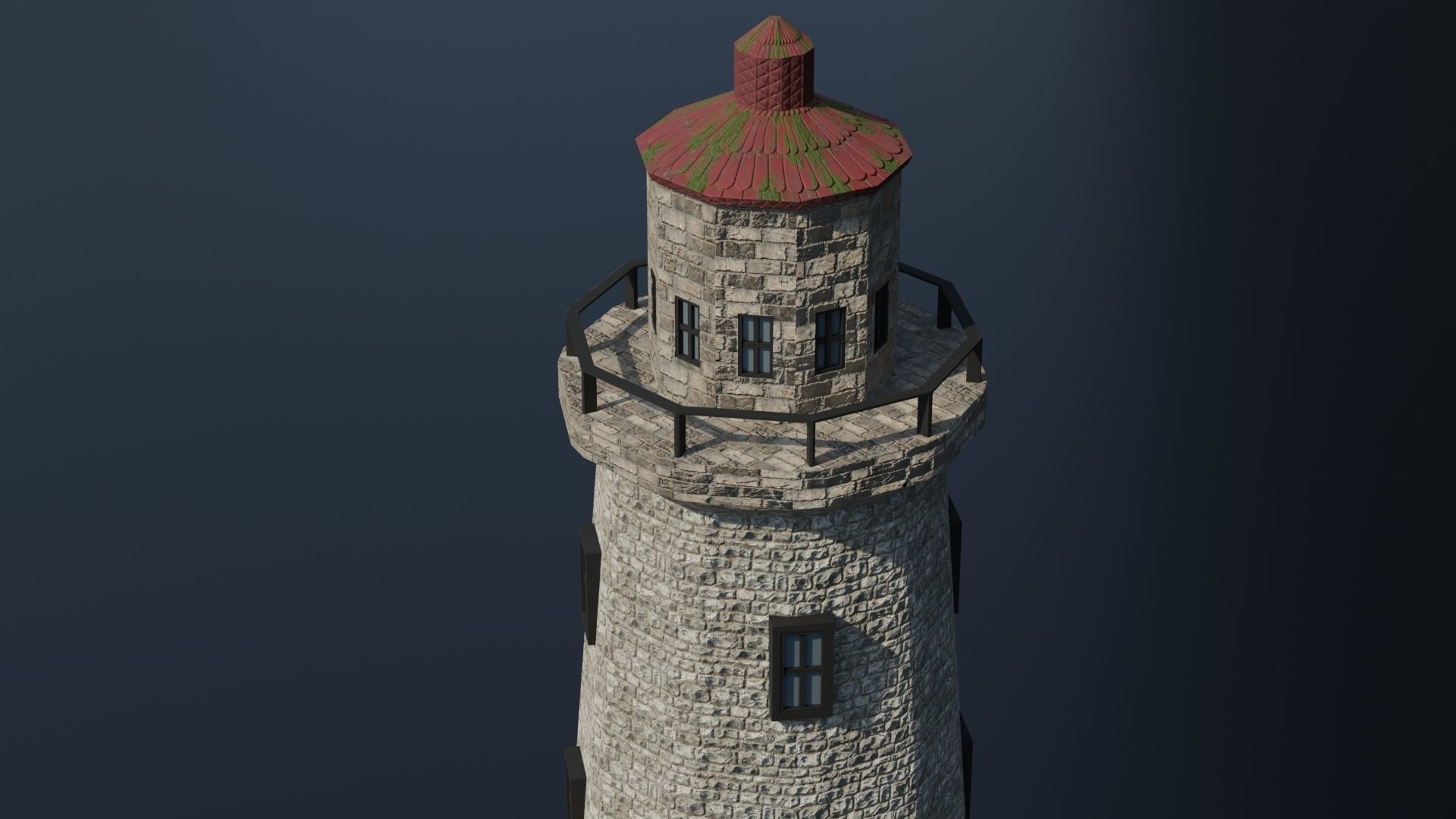3D model Stone Brick Old Lighthouse 02 VR / AR / low-poly | CGTrader