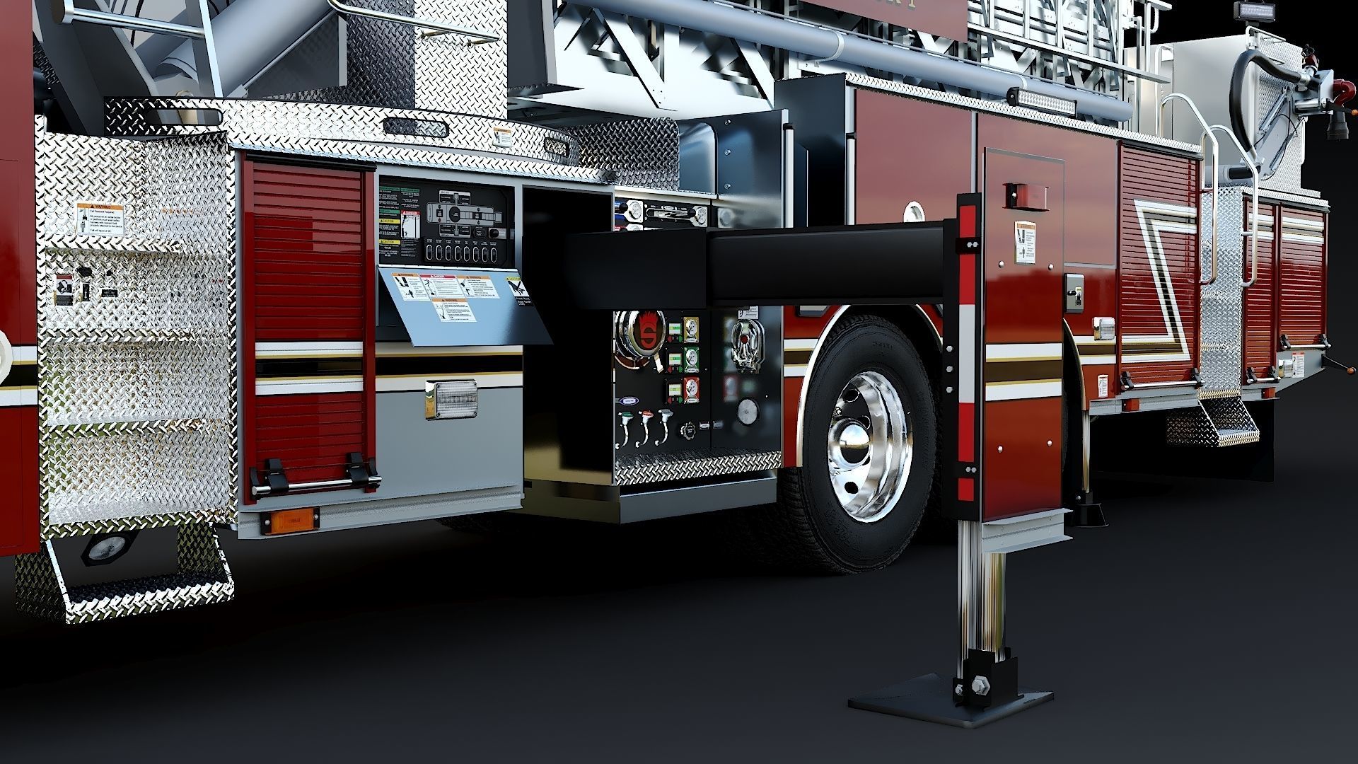 3D model Fire Truck Aerial Platform Palm Bay VR / AR / low-poly | CGTrader