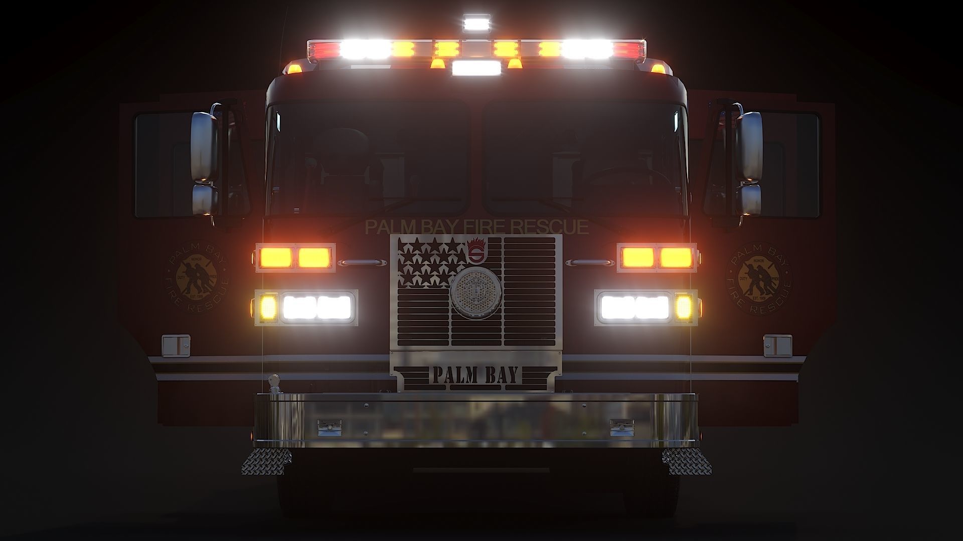 3D model Fire Truck Aerial Platform Palm Bay VR / AR / low-poly | CGTrader