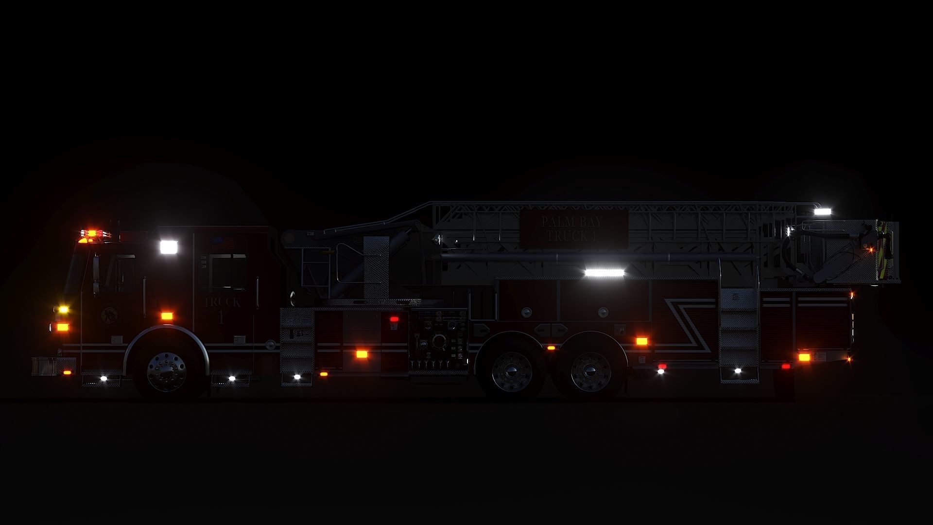 3D model Fire Truck Aerial Platform Palm Bay VR / AR / low-poly | CGTrader