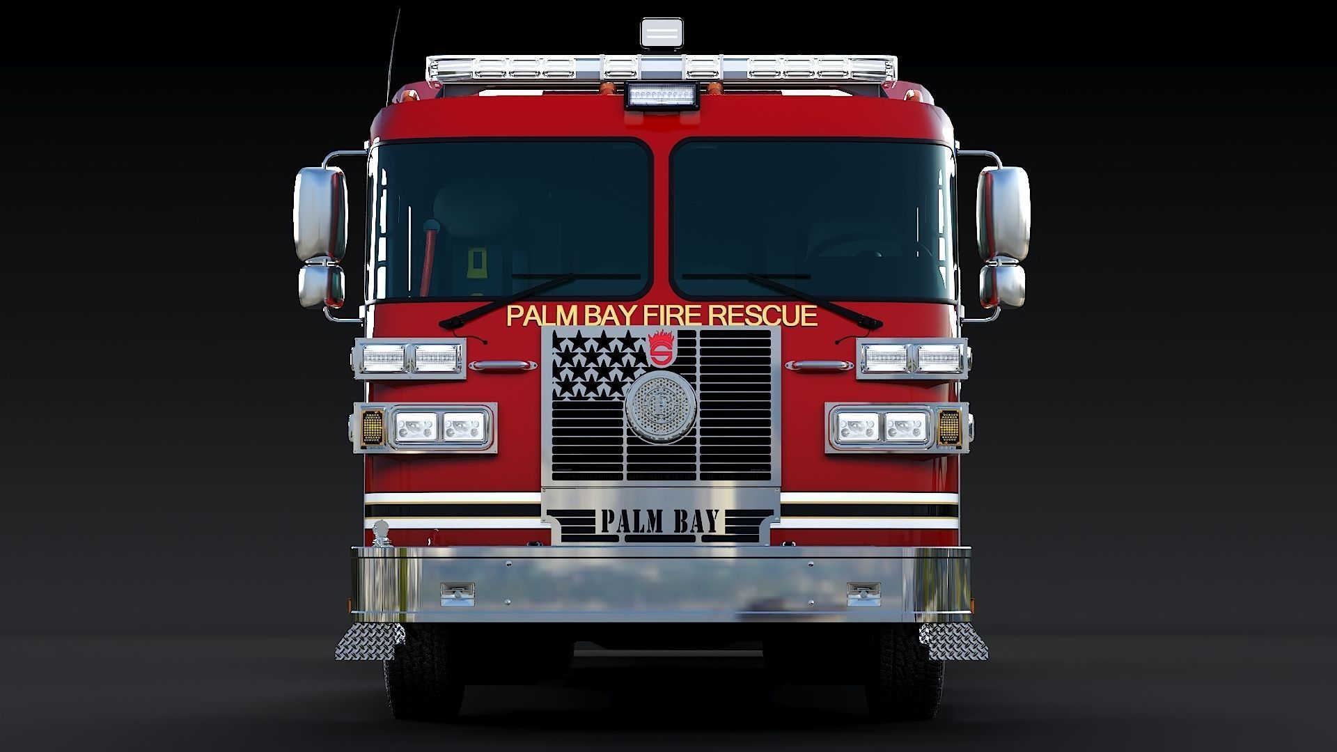 3D model Fire Truck Aerial Platform Palm Bay VR / AR / low-poly | CGTrader