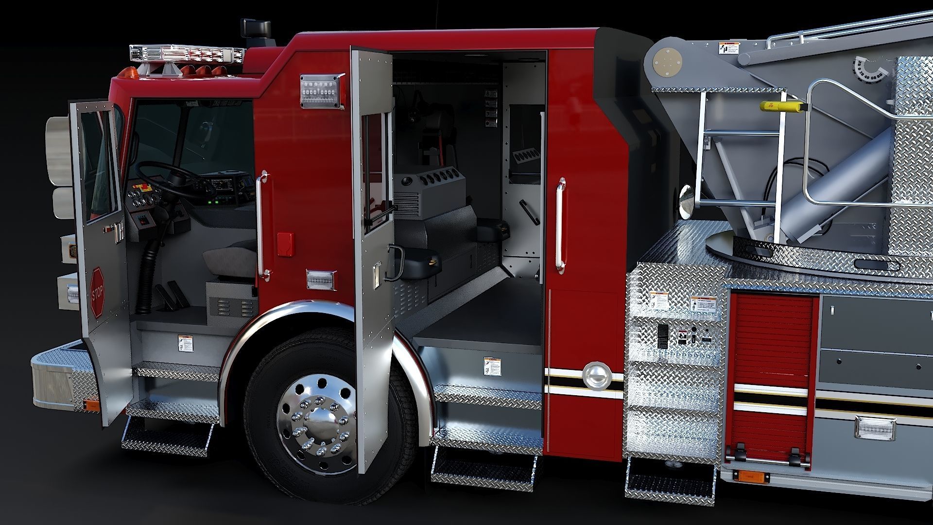 3D model Fire Truck Aerial Platform Palm Bay VR / AR / low-poly | CGTrader