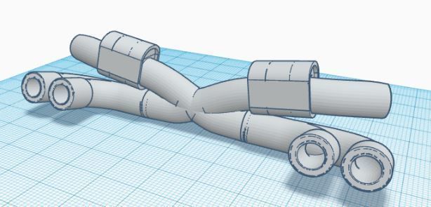 RC Drift Car Twin Exhaust System 1 10 Round Muffler 3D model 3D ...