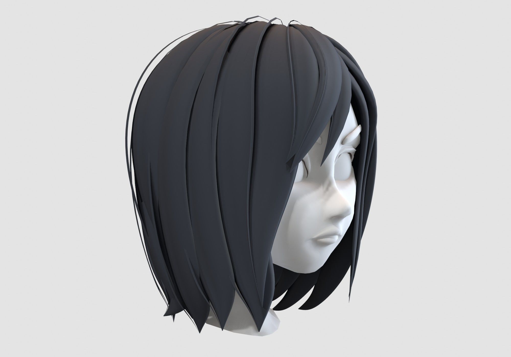 basic cartoon hairstyle 3D model | CGTrader
