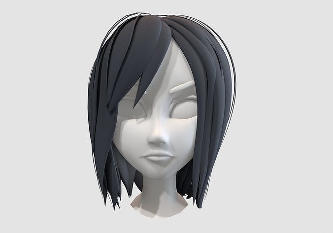 basic cartoon hairstyle 3D model | CGTrader