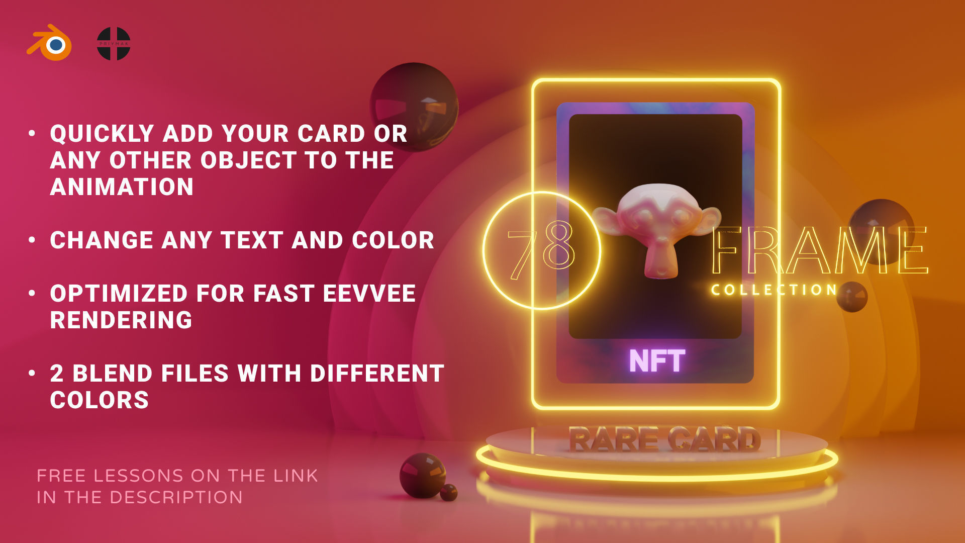 Neon Blender NFT PODIUM animated template 3D model animated | CGTrader