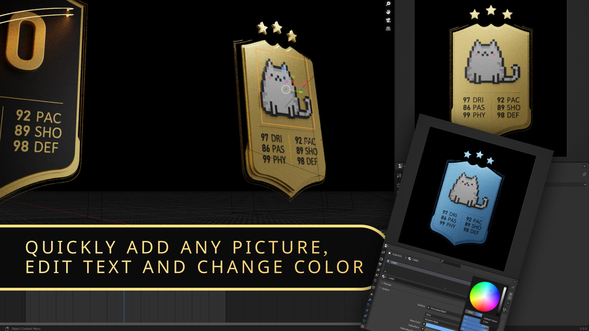 Ultimate SPORT CARD Animated template for BLENDER 3D model animated ...