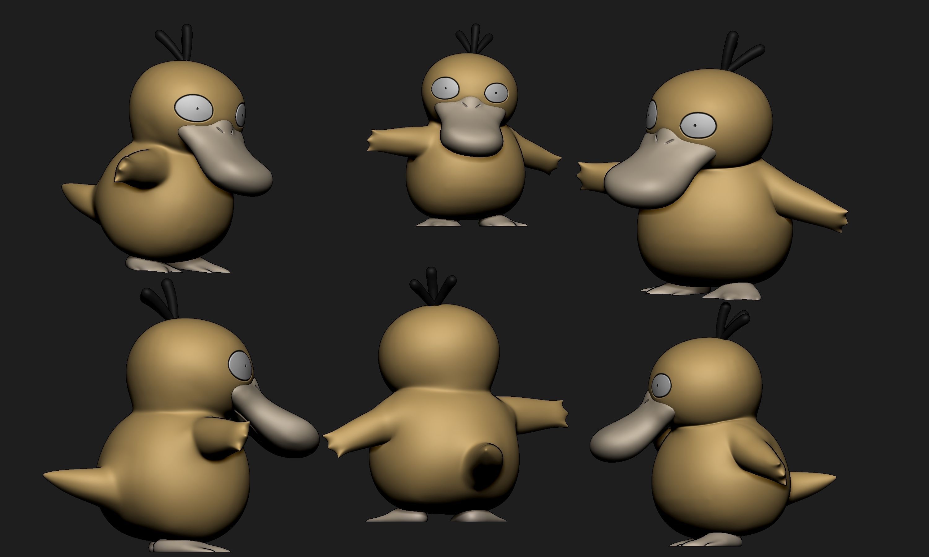 Pokemon - Psyduck with 2 different poses 3D model 3D printable | CGTrader