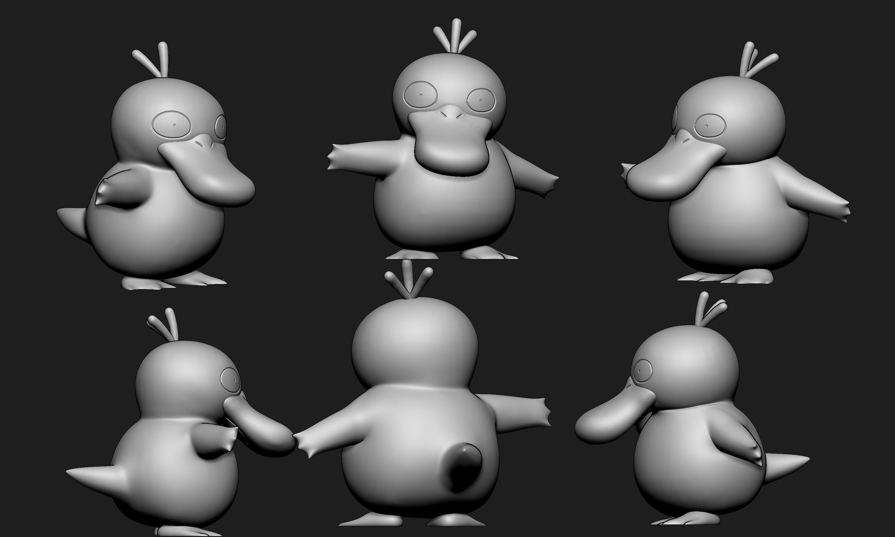 Pokemon - Psyduck with 2 different poses 3D model 3D printable | CGTrader