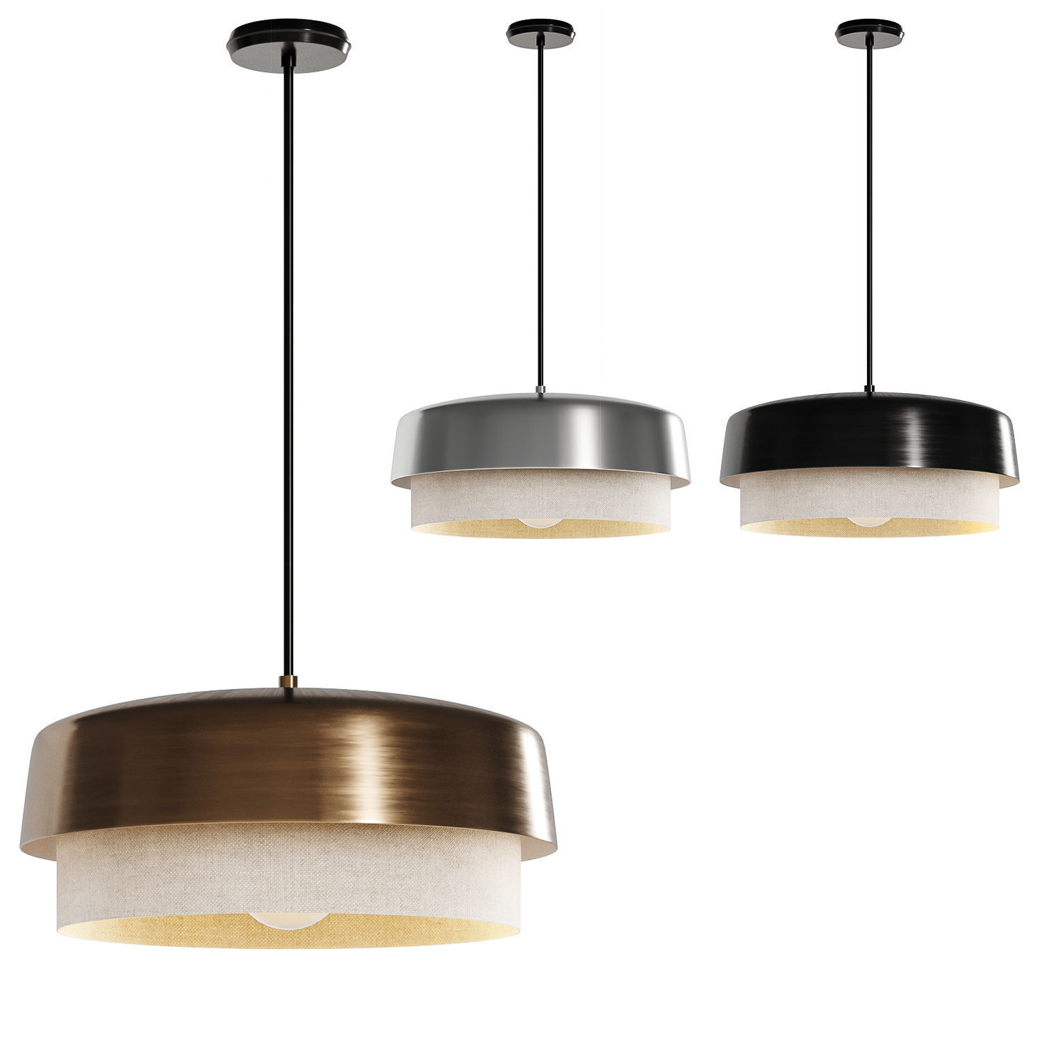 simple hanging lamp in metal 3D model | CGTrader