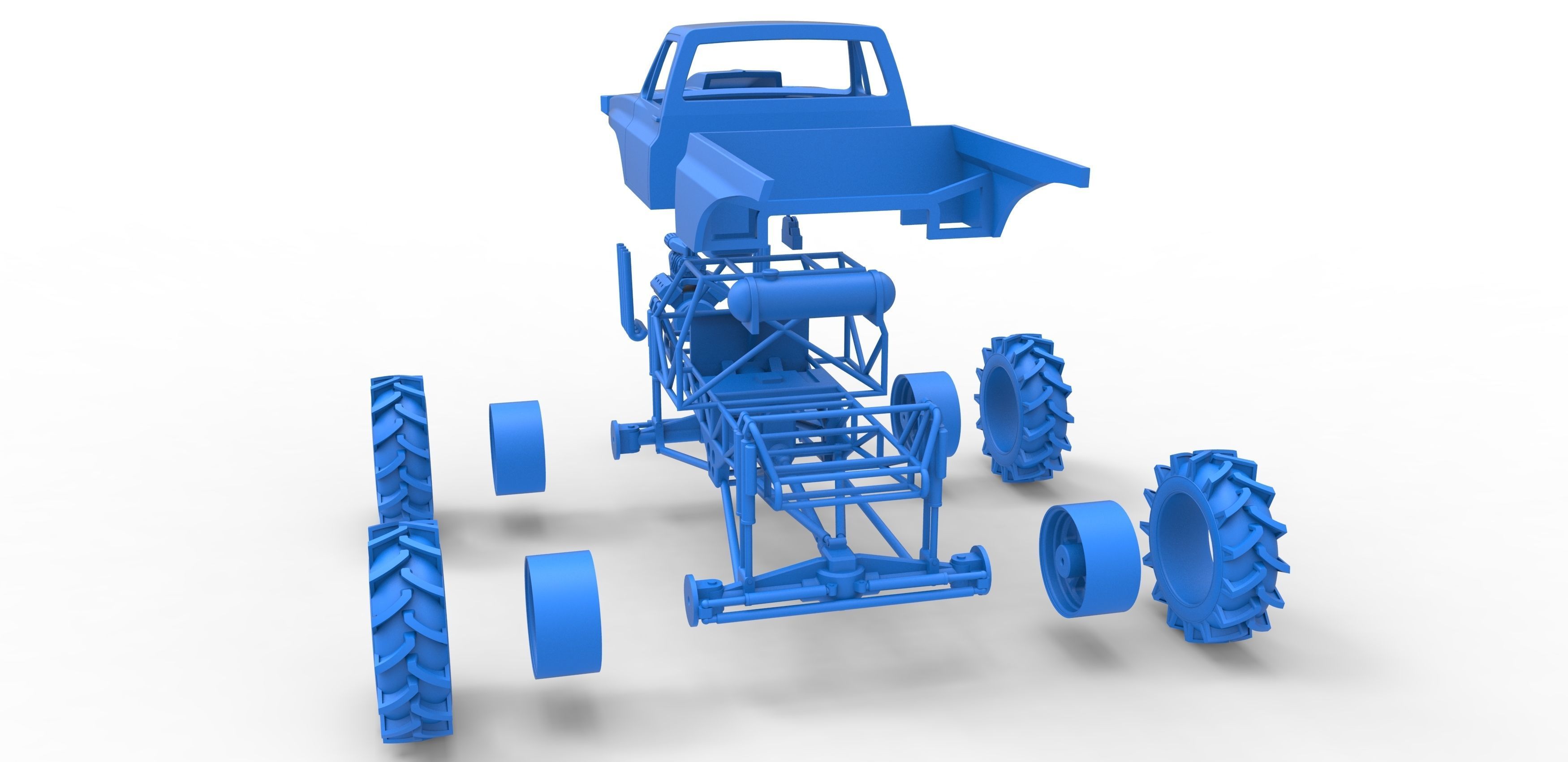 Mud truck 2 Scale 1 to 25 3D model 3D printable | CGTrader