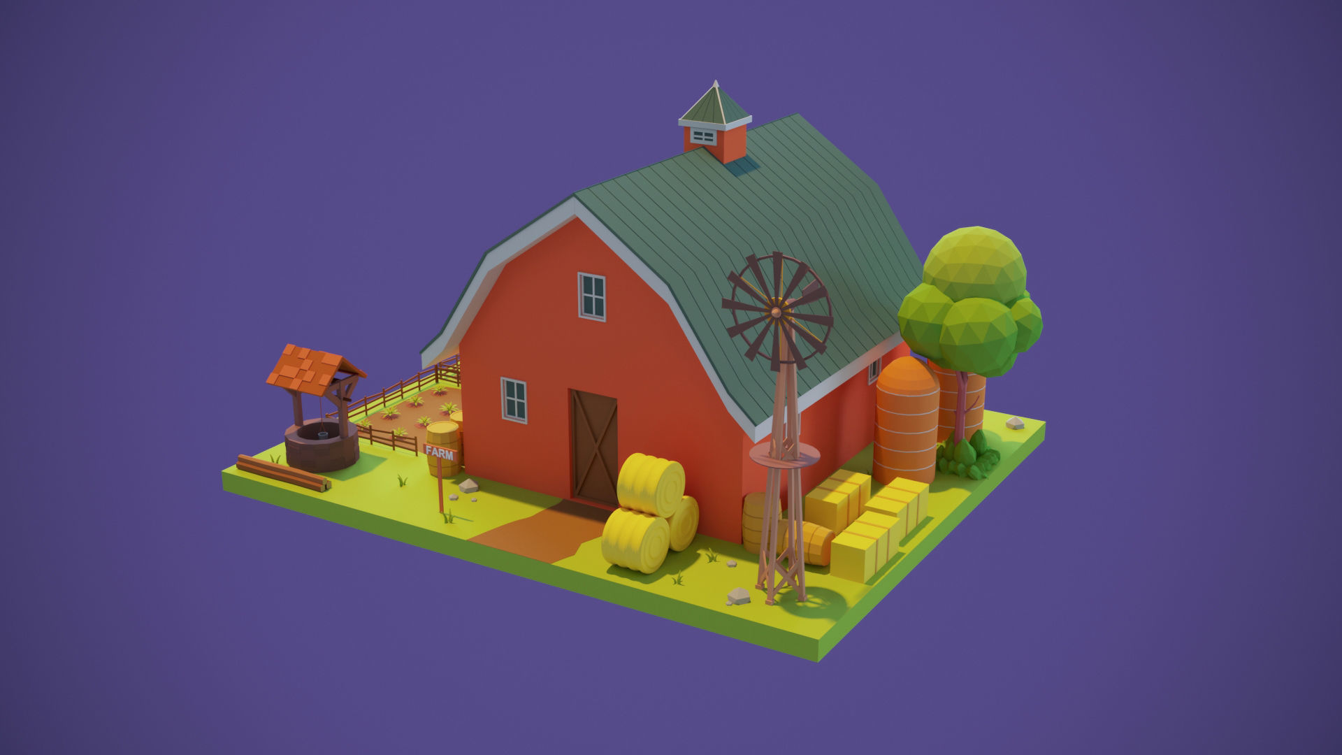 3D model Barn House 3d Model VR / AR / low-poly | CGTrader