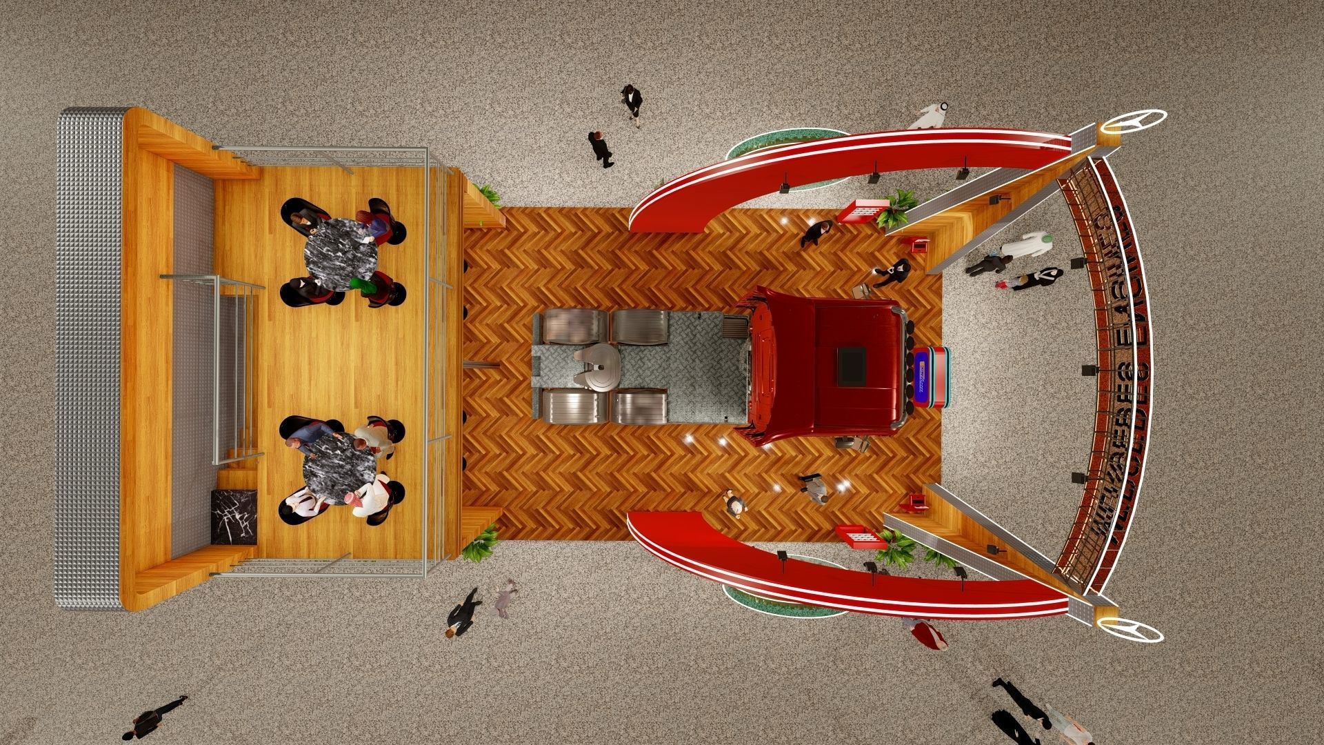 Mercedes Engine Booth special stand Booth 3D model animated | CGTrader