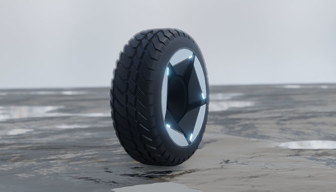Wheel model C futuristic tire 3D model | CGTrader