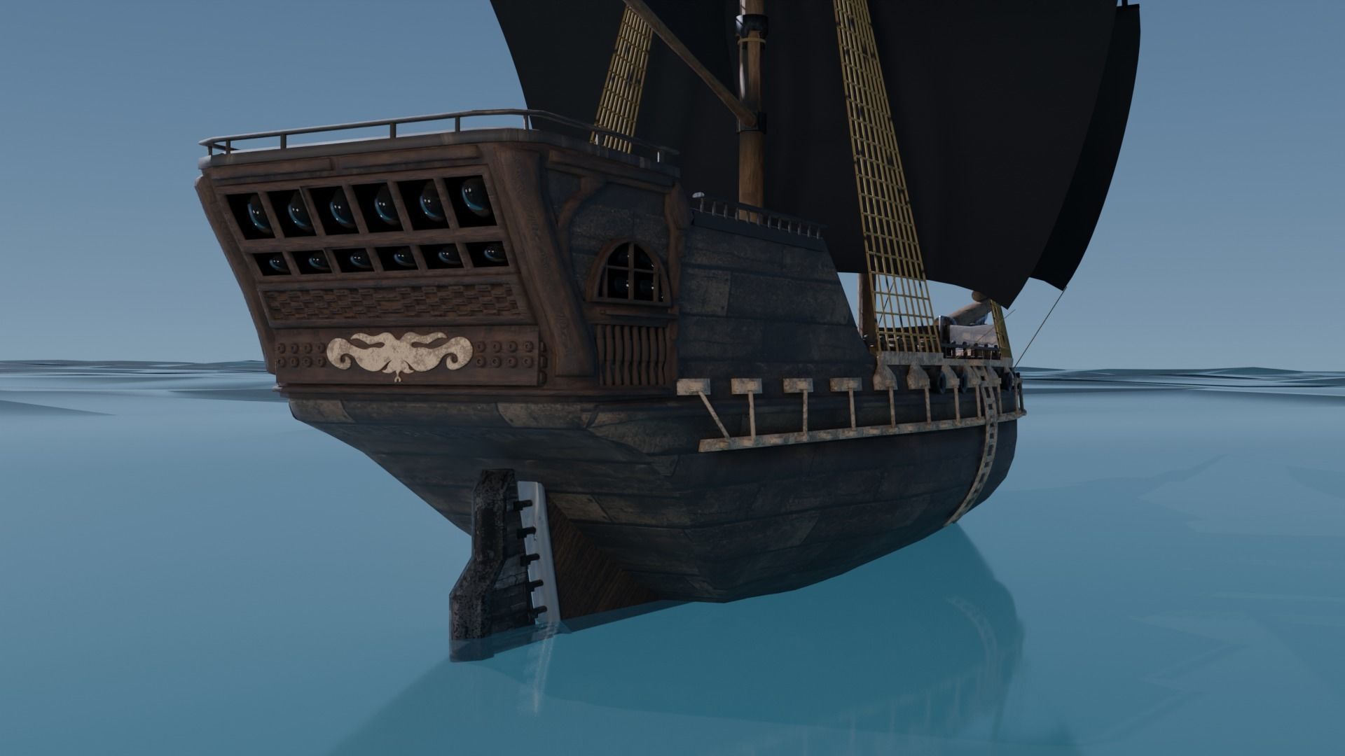 Pirate Ship PBR game ready 3D model | CGTrader