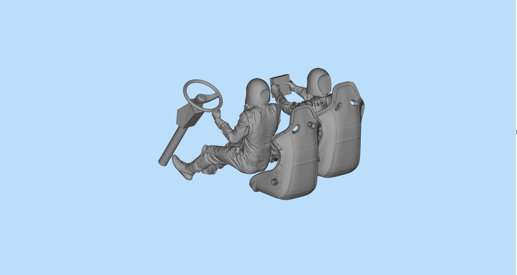 3D print ready Pilot Rally race car male Racing Driver 3D model 3D ...