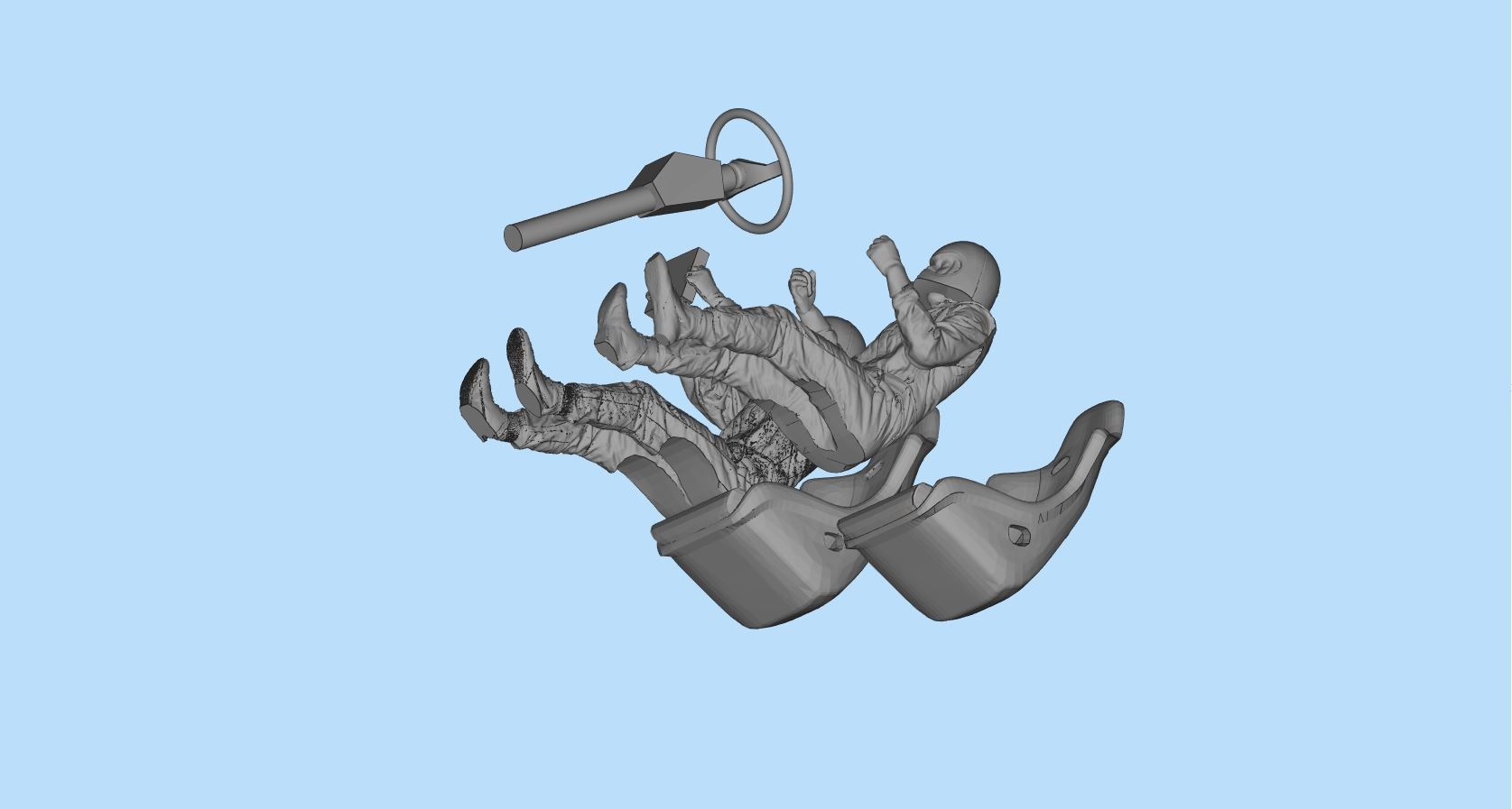 3D print ready Pilot Rally race car male Racing Driver 3D model 3D ...