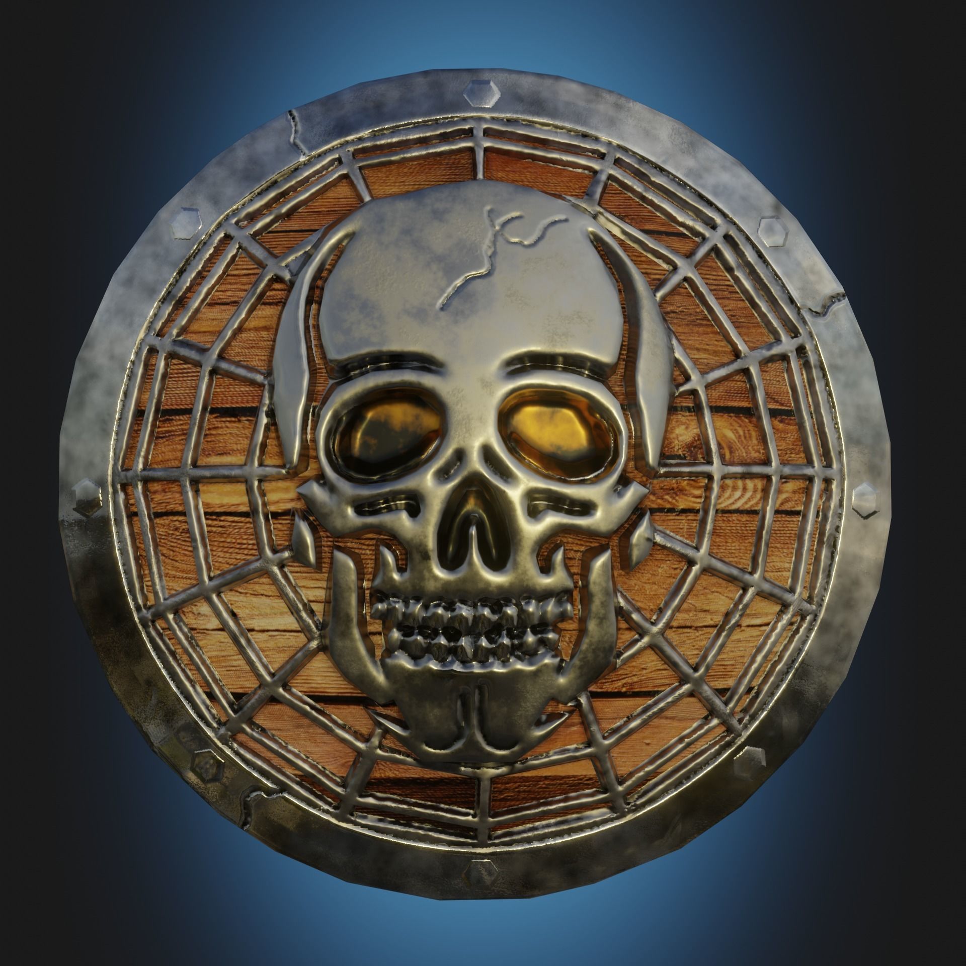 3D model Stylized death shield PBR low-poly game ready VR / AR / low ...