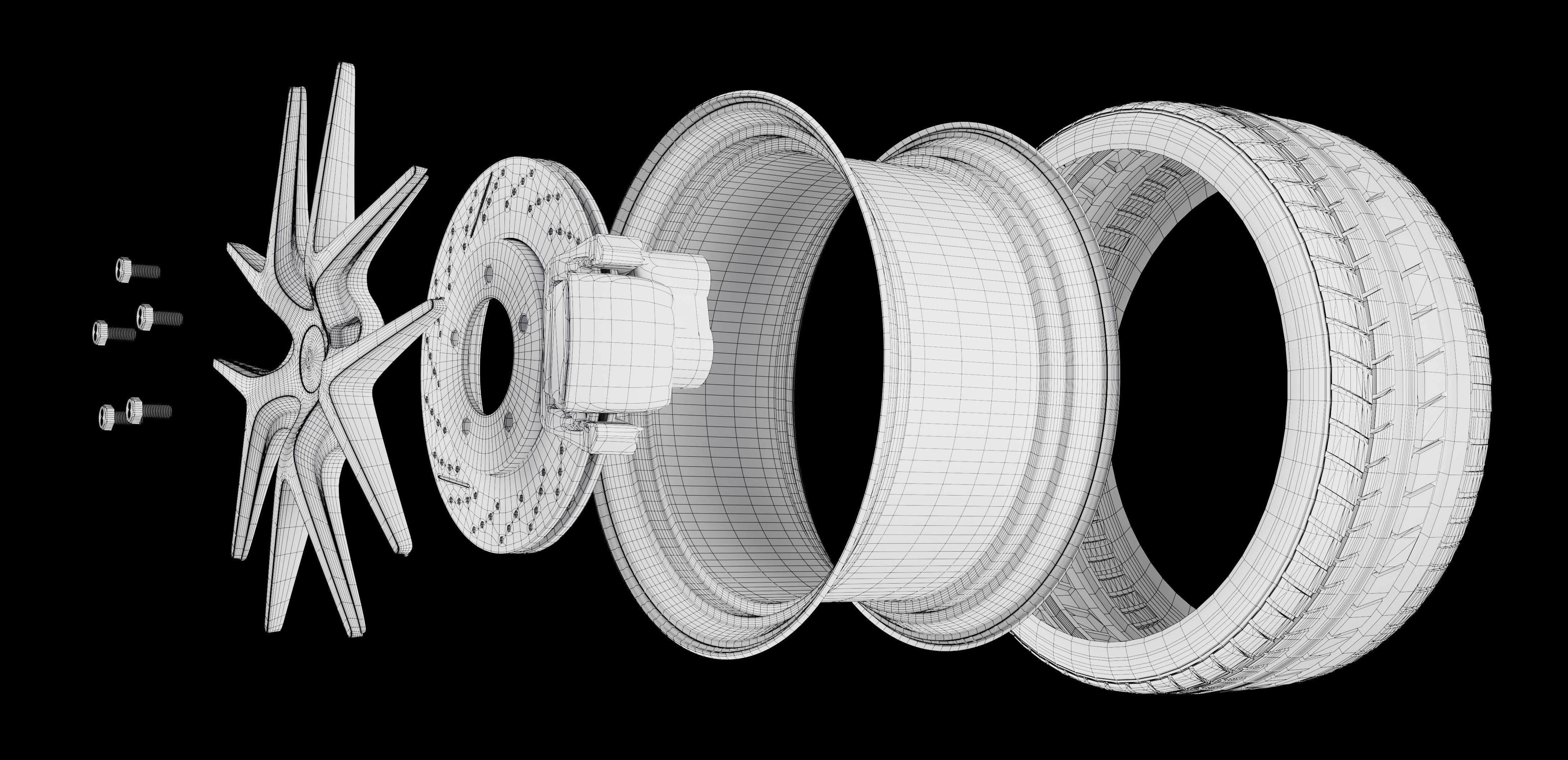 Car wheel part 3D model animated | CGTrader