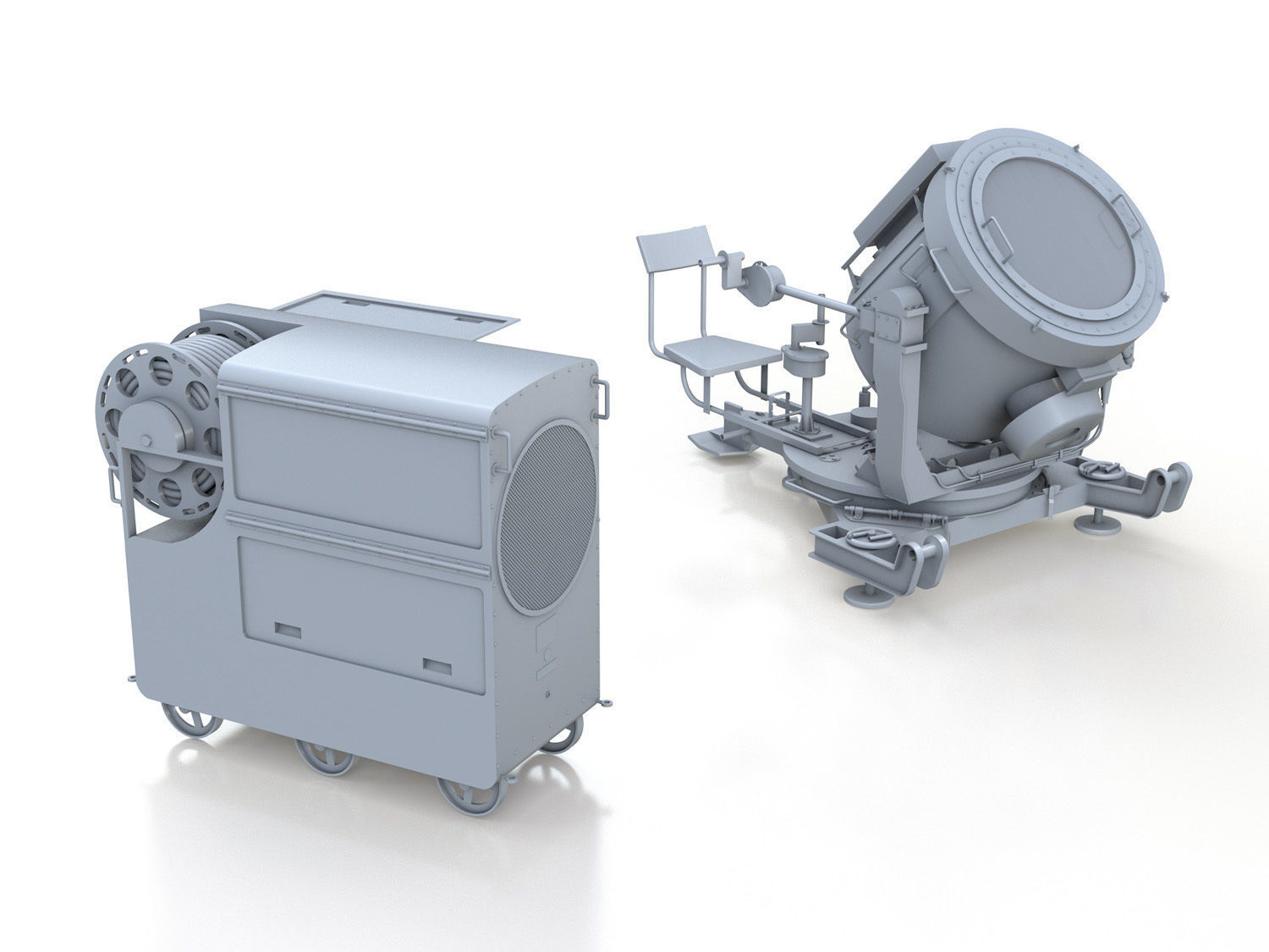 Flak Searchlight SW36 with Generator and Sh Ah 51 Trailer 3D model ...