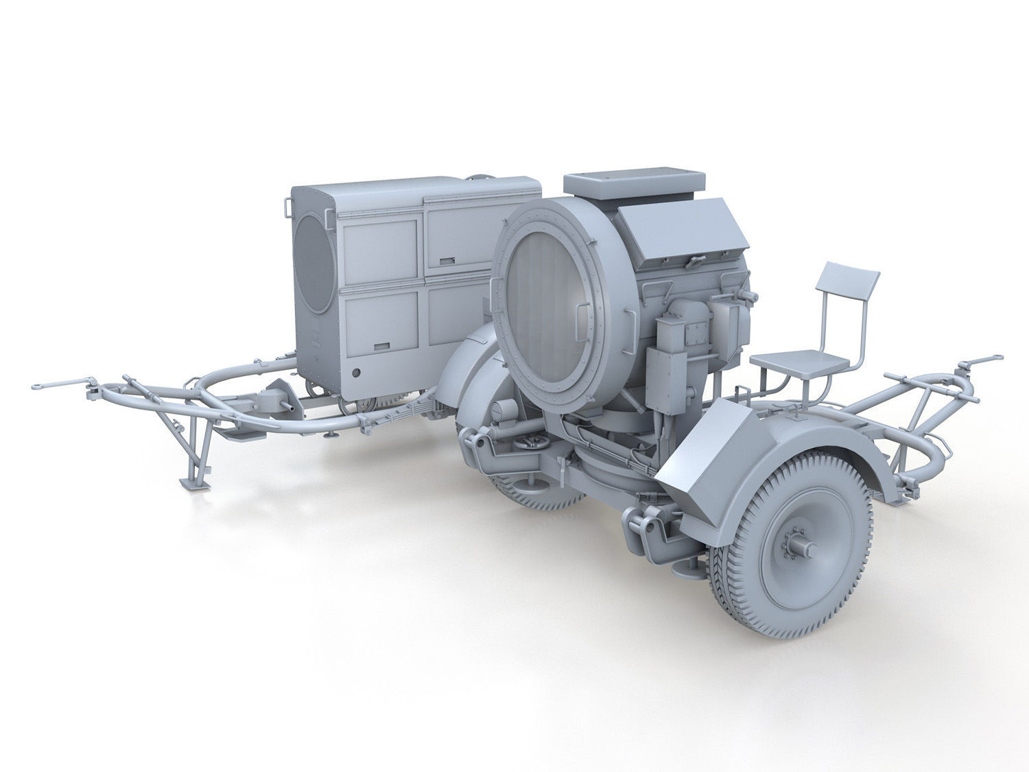Flak Searchlight SW36 with Generator and Sh Ah 51 Trailer 3D model ...