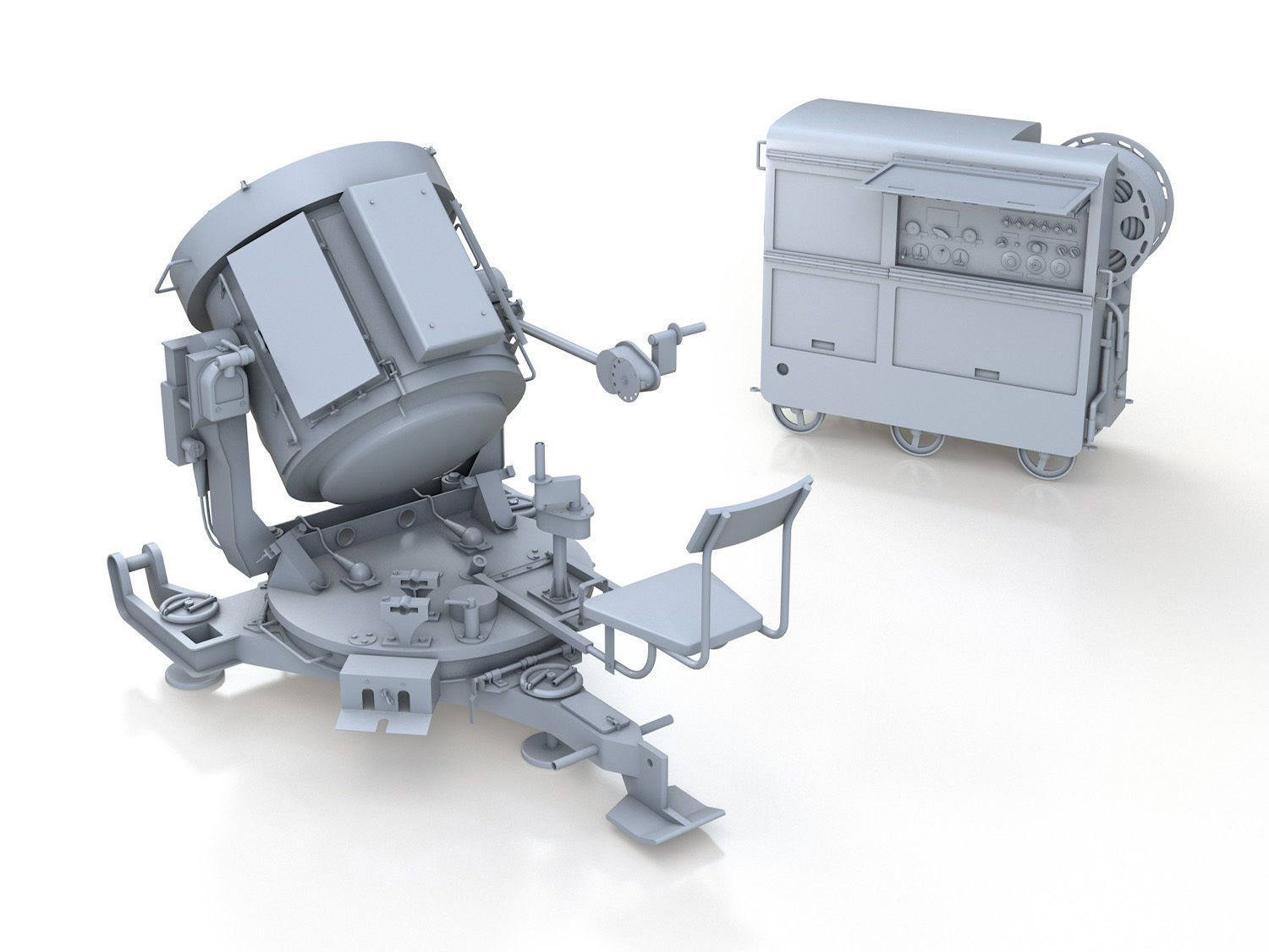 Flak Searchlight SW36 with Generator and Sh Ah 51 Trailer 3D model ...