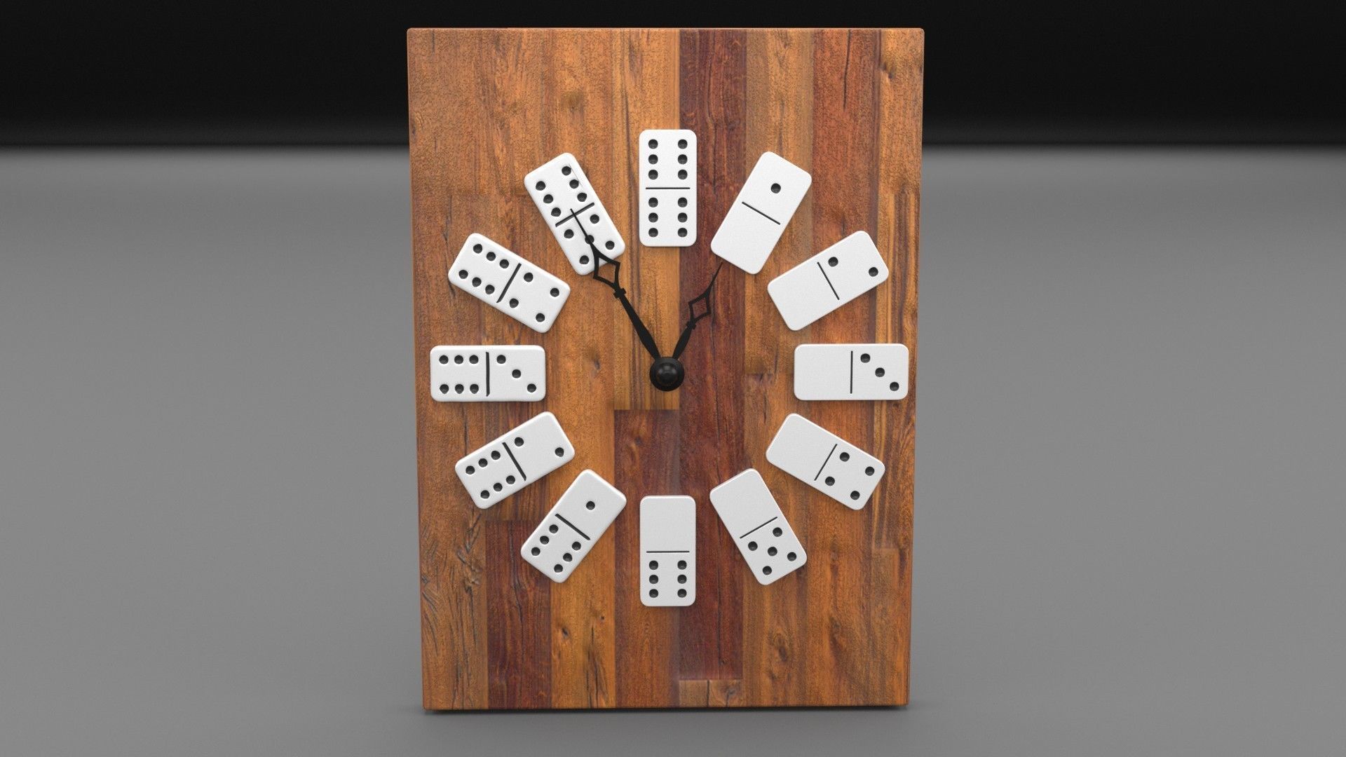 Domino wall clock 3D model | CGTrader