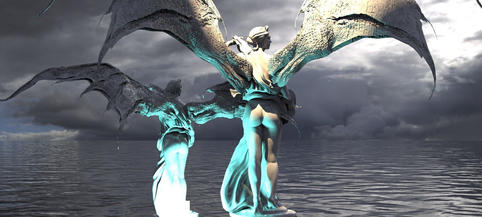Aphrodite Dragon wings 2 versions 3D model | CGTrader