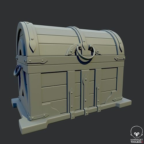 High Poly Wooden Chest 3D model | CGTrader