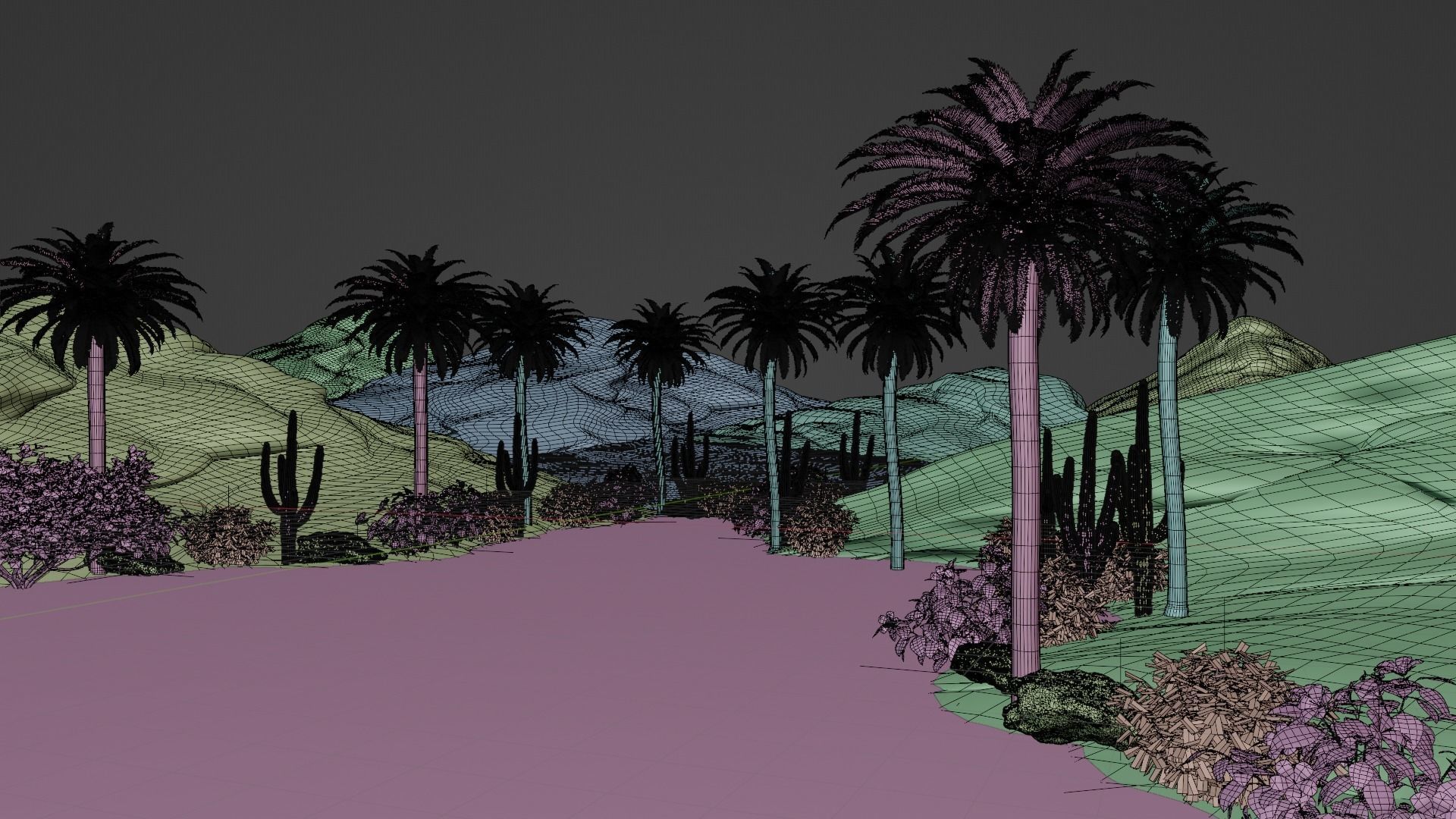 Desert landscape scene made with blender 3D model | CGTrader