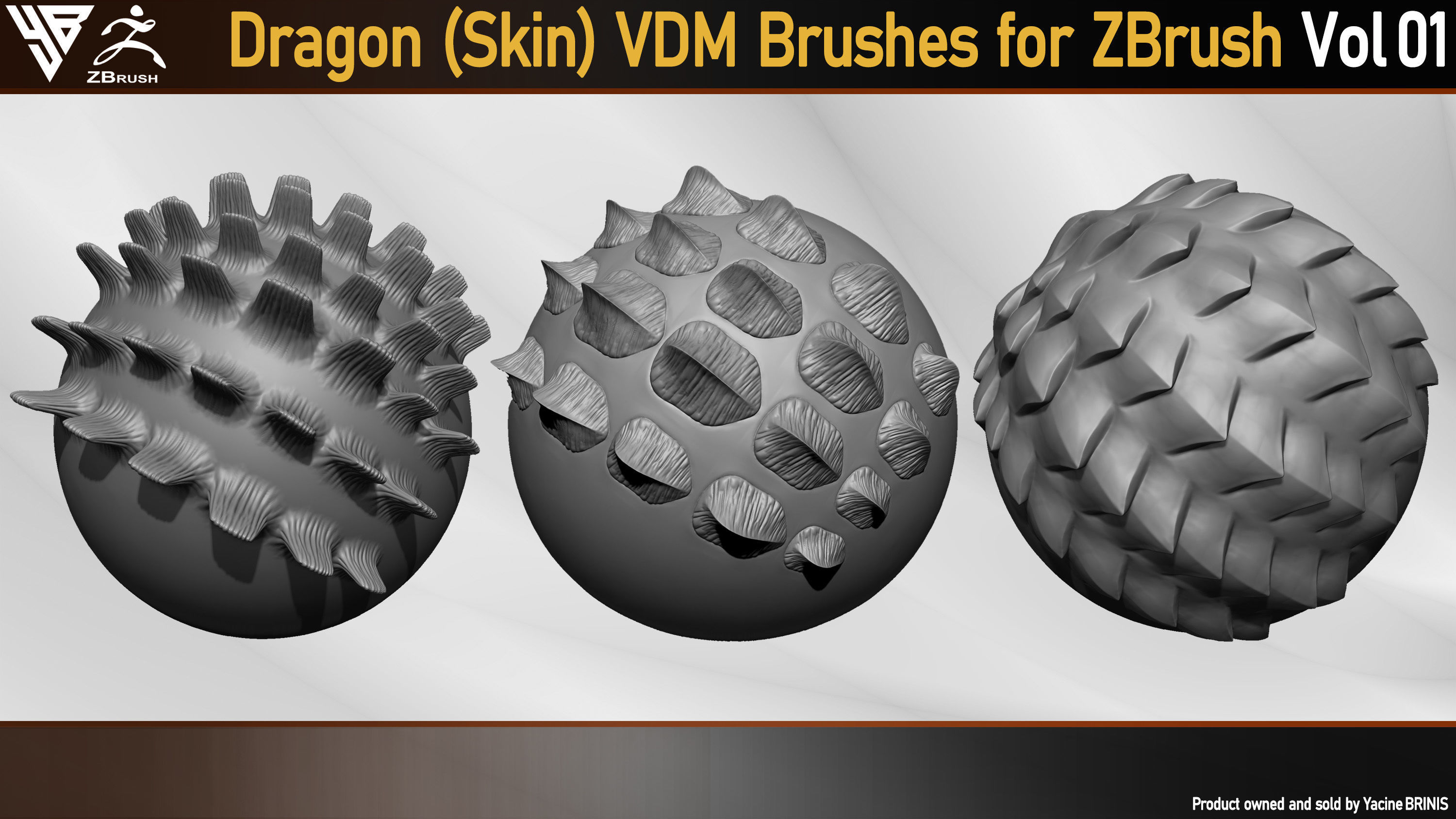 3D model Dragon Skin VDM Brushes for ZBrush Vol 01 VR / AR / low-poly ...