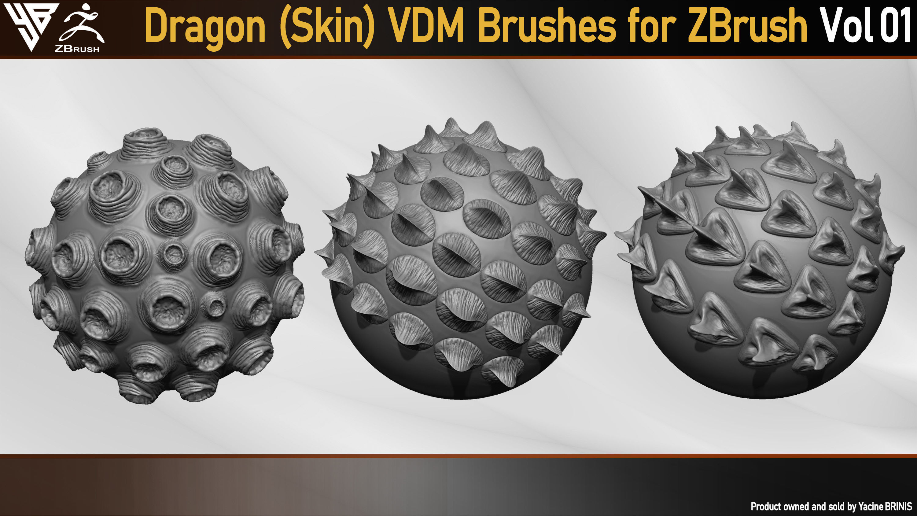 3D model Dragon Skin VDM Brushes for ZBrush Vol 01 VR / AR / low-poly ...