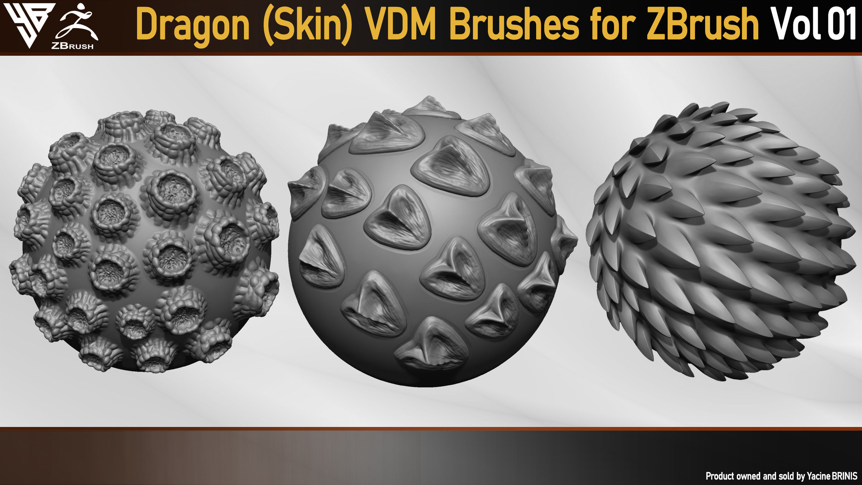 3D model Dragon Skin VDM Brushes for ZBrush Vol 01 VR / AR / low-poly ...