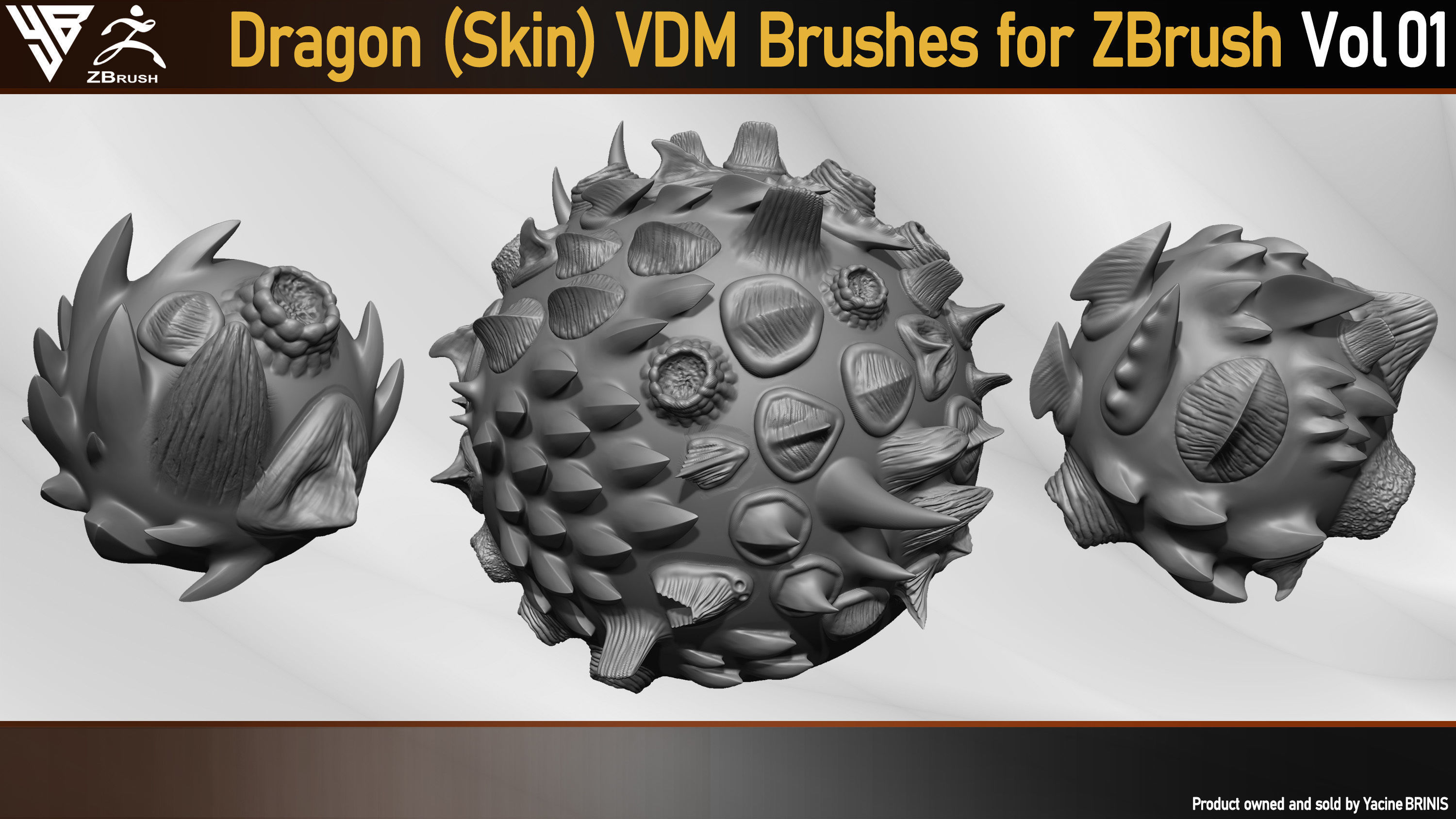 3D model Dragon Skin VDM Brushes for ZBrush Vol 01 VR / AR / low-poly ...