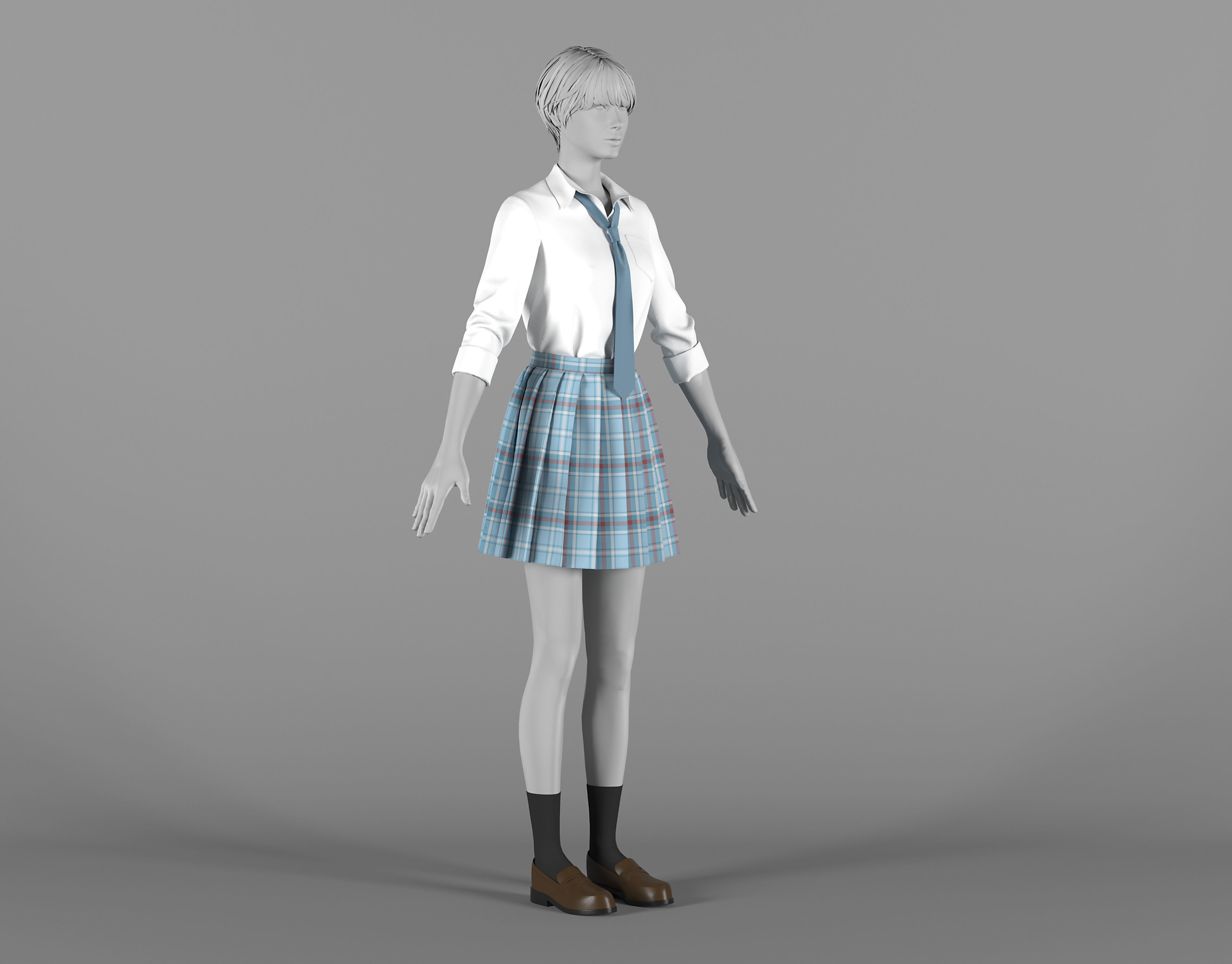 High School Uniform 3D model | CGTrader
