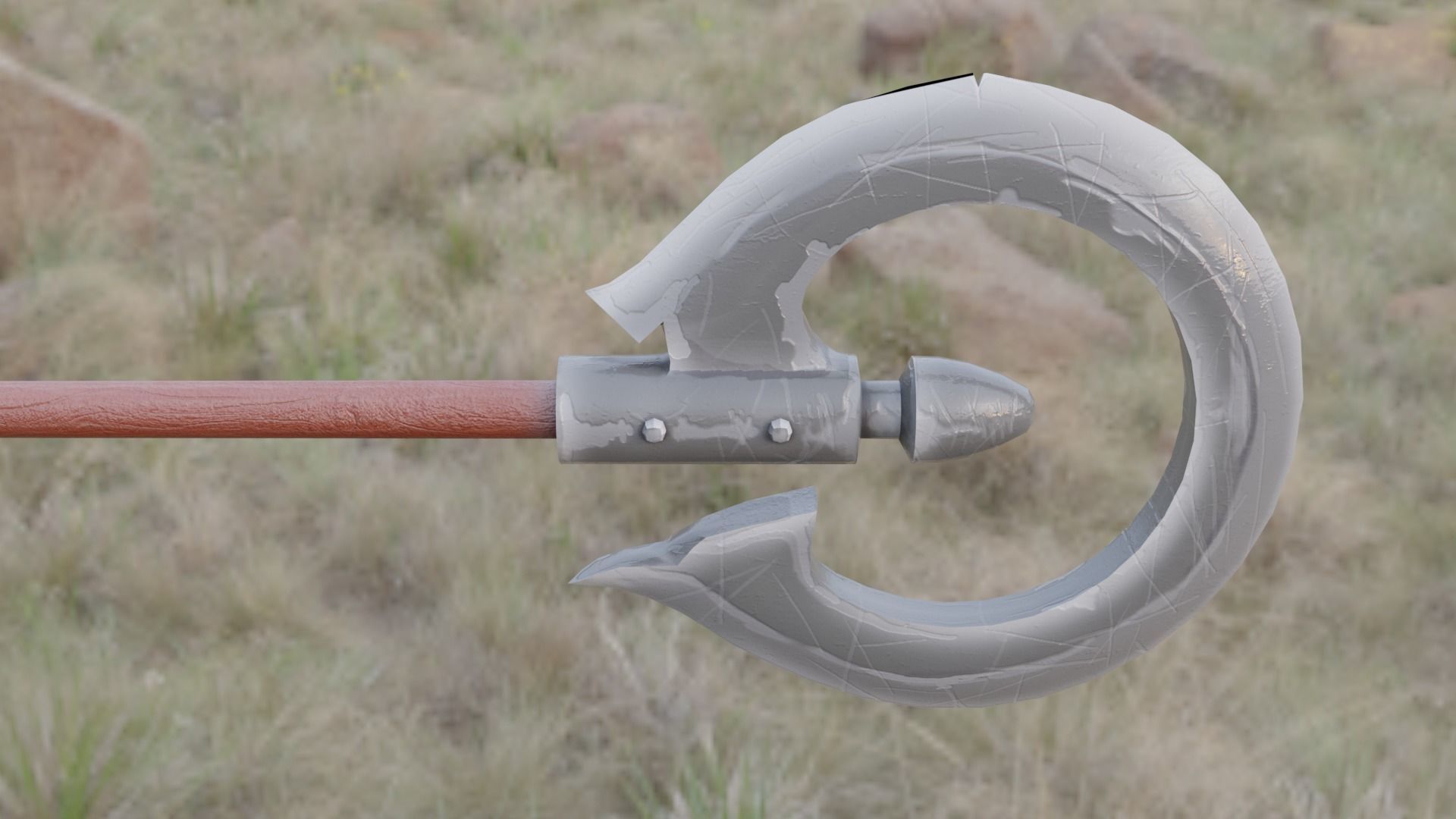 3D model Stylized type circular bladed spear VR / AR / low-poly | CGTrader