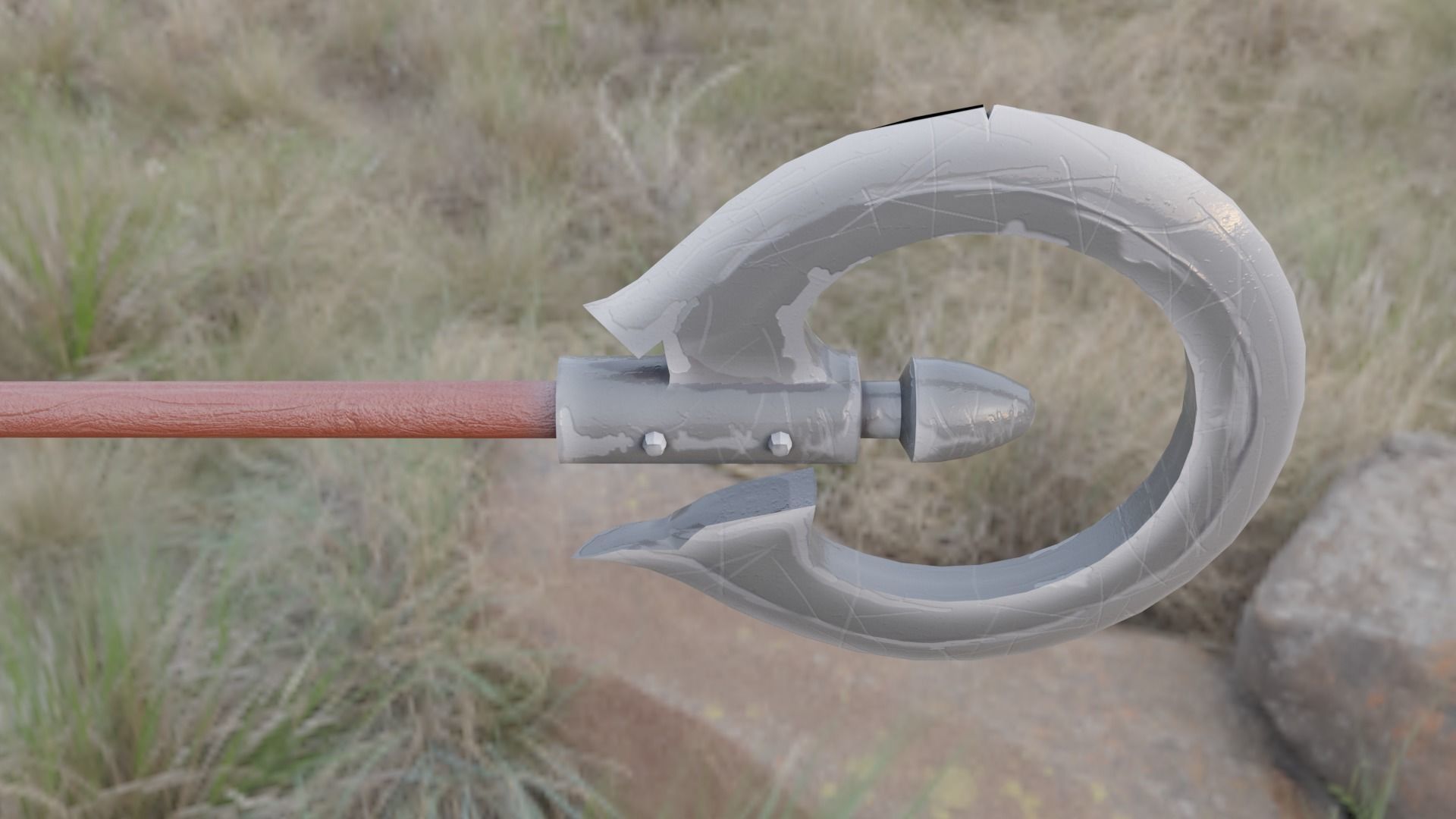 3D model Stylized type circular bladed spear VR / AR / low-poly | CGTrader