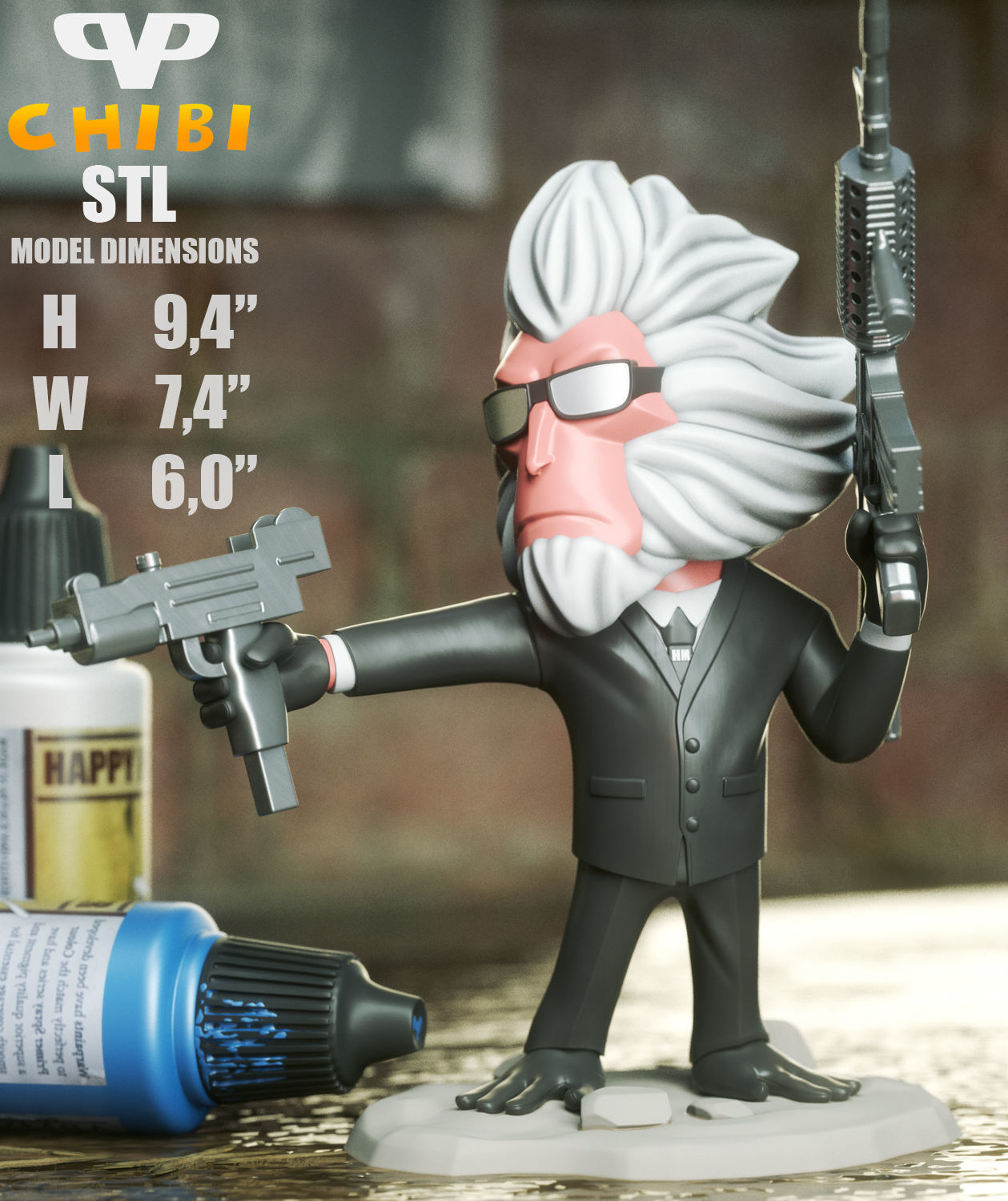 Hit-Monkey Chibi STL for 3D Printing ChibiSTL 3DXM 3D model 3D ...