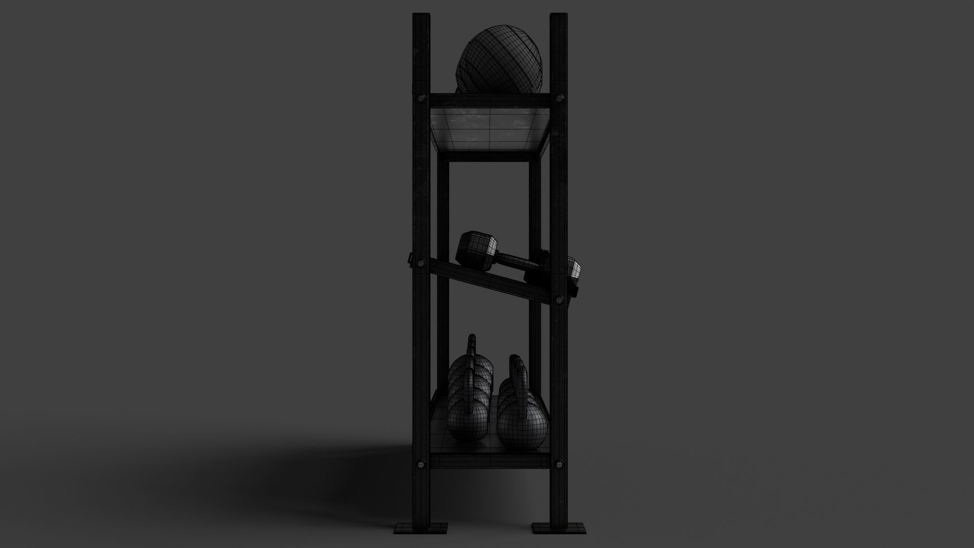 Rack with Sports Equipment 3D model | CGTrader