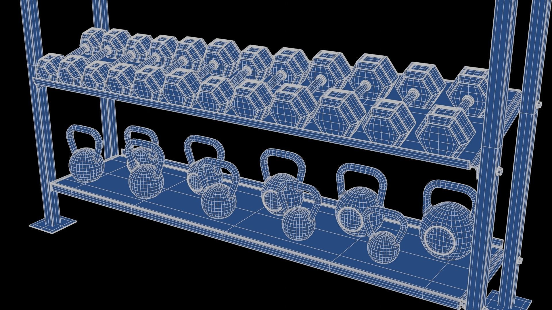 Rack with Sports Equipment 3D model | CGTrader