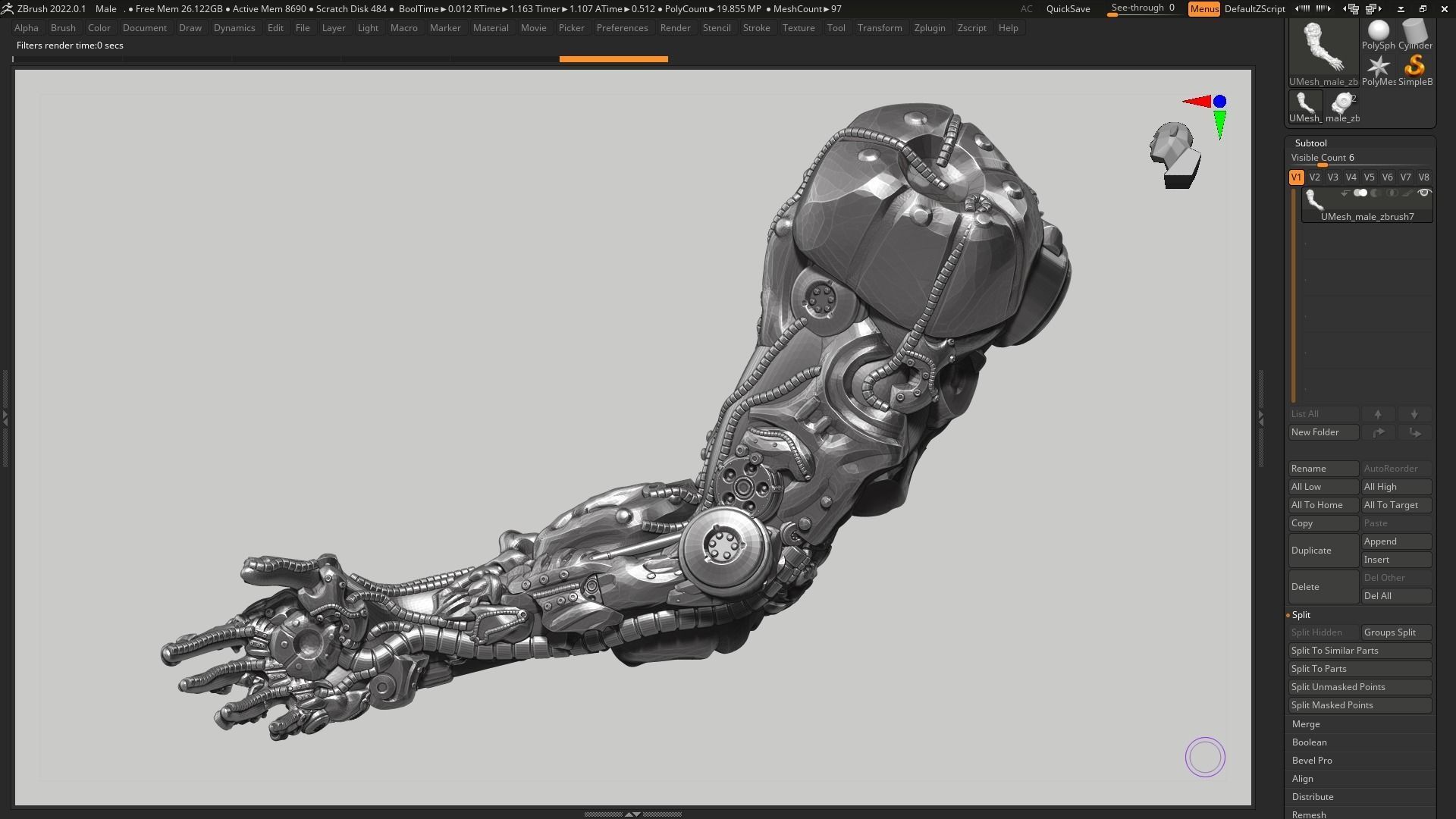 robot hand a03 3d print model 3D model 3D printable | CGTrader