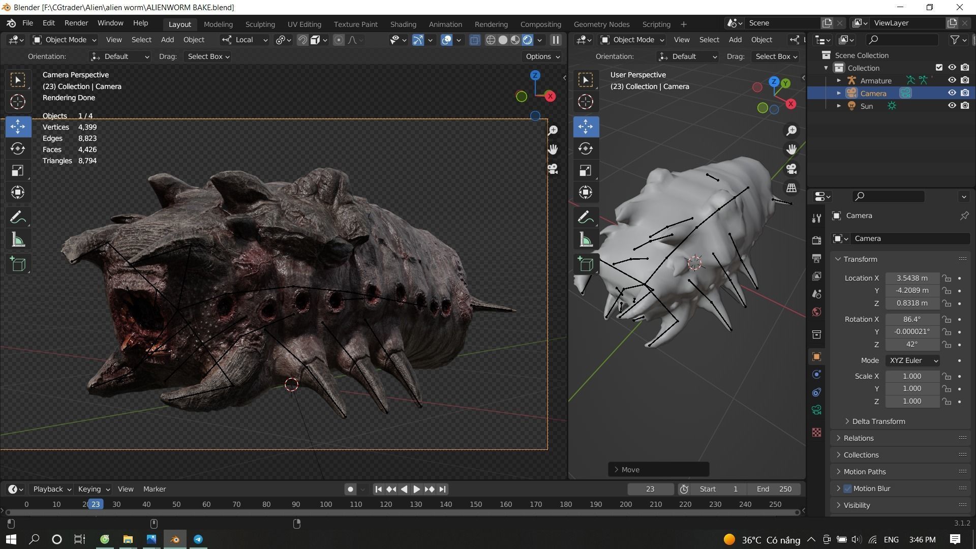 3D model Mutant alien worm VR / AR / low-poly | CGTrader